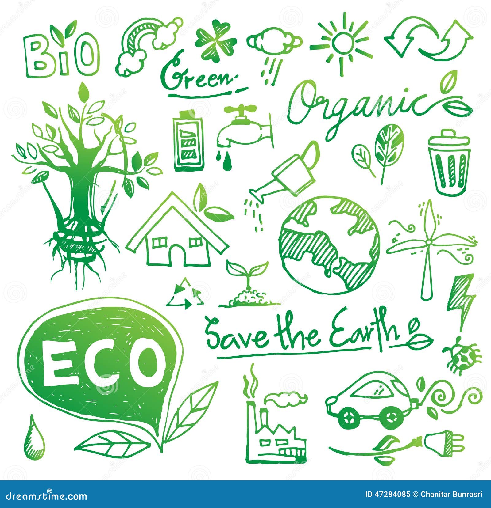 Ecology doodle stock vector. Illustration of leaf, ecology - 47284085