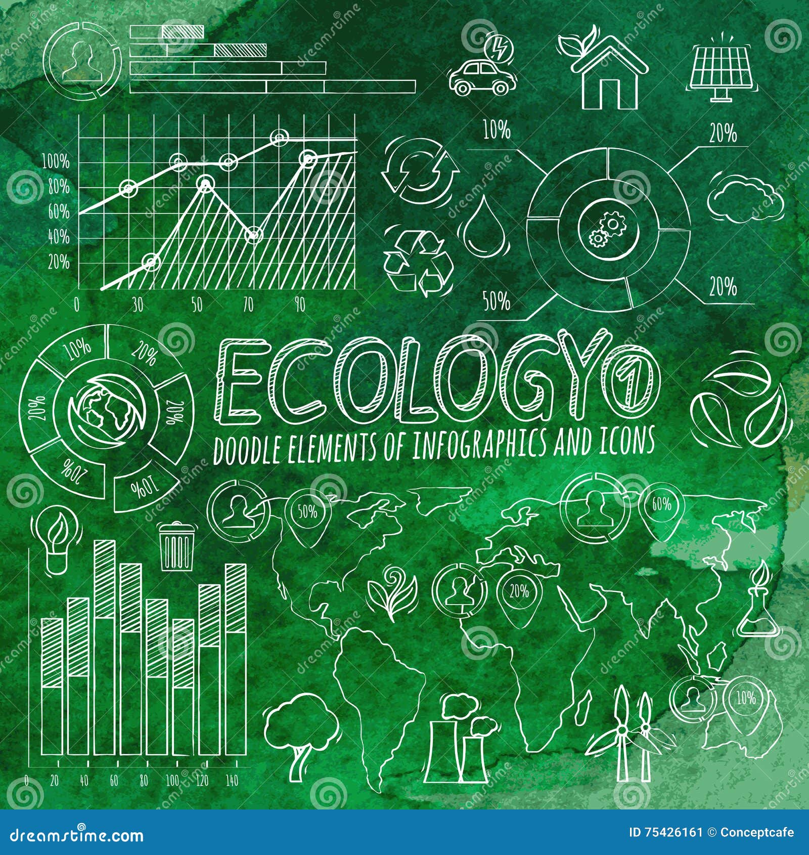 Ecology Doodle Infographic Elements Stock Vector - Illustration of ...