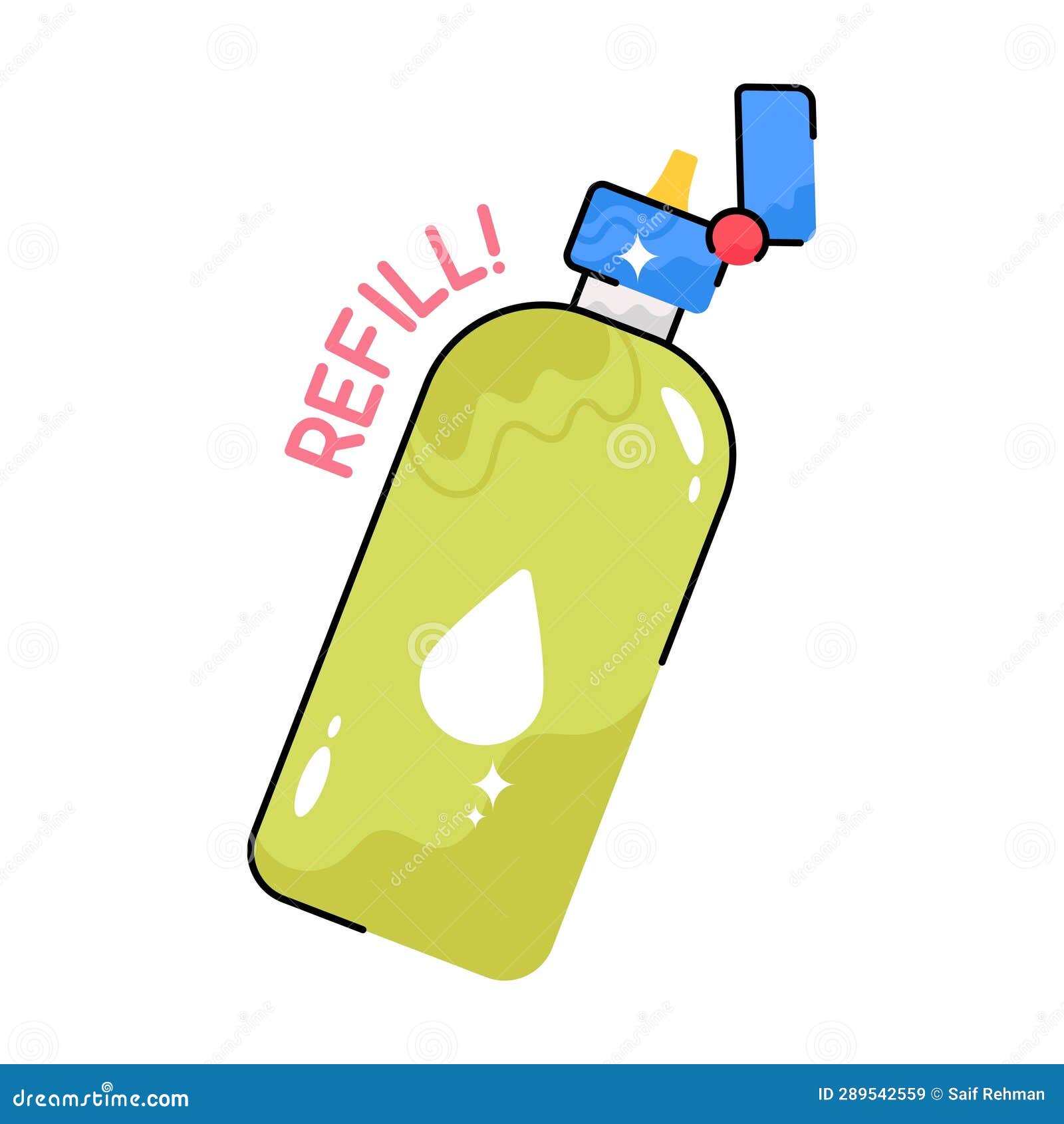 Refill Doodle Vector Colorful Sticker. EPS 10 File Stock Illustration ...