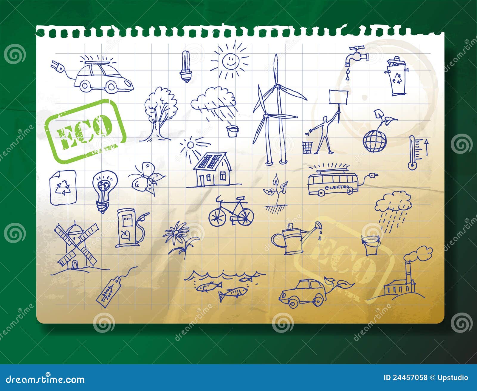 Ecology Drawings stock vector. Illustration of doodle - 24457058