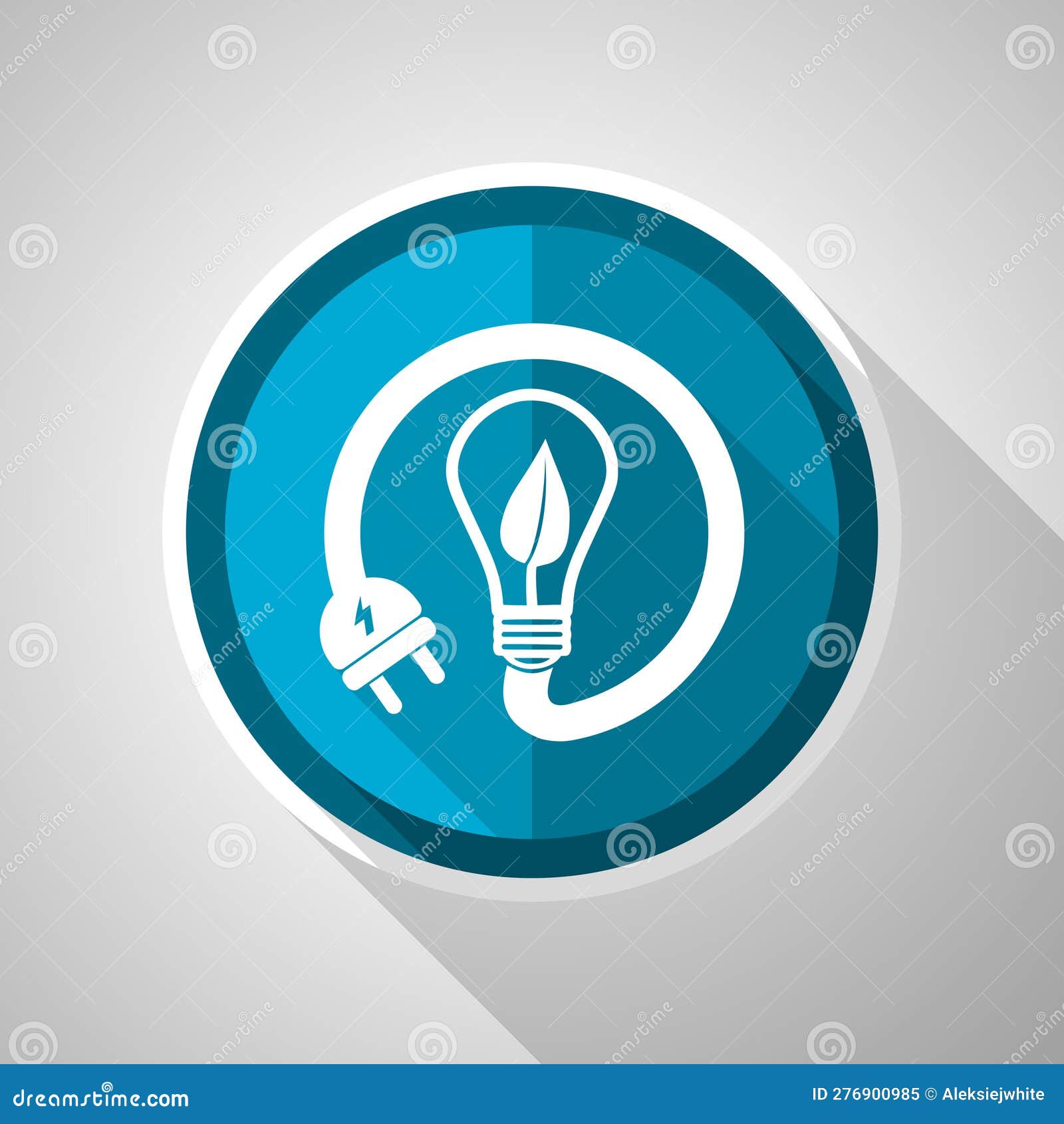 Ecology, Eco Bulb, Renewable Energy Symbol, Flat Design Vector Blue ...