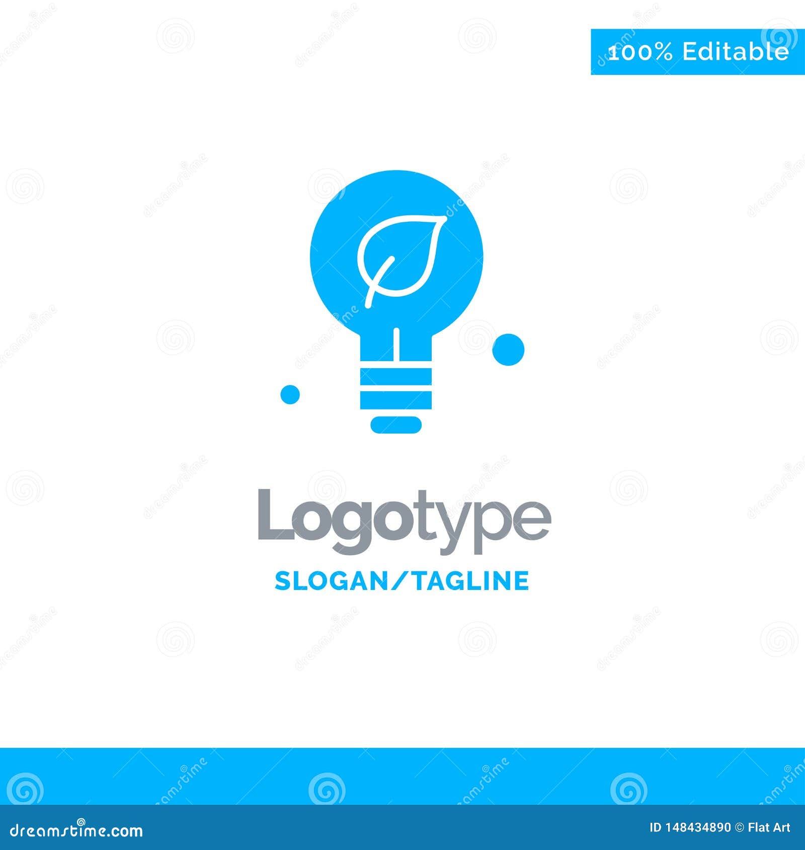 Ecology, Environment, Green, Idea Blue Solid Logo Template. Place for ...