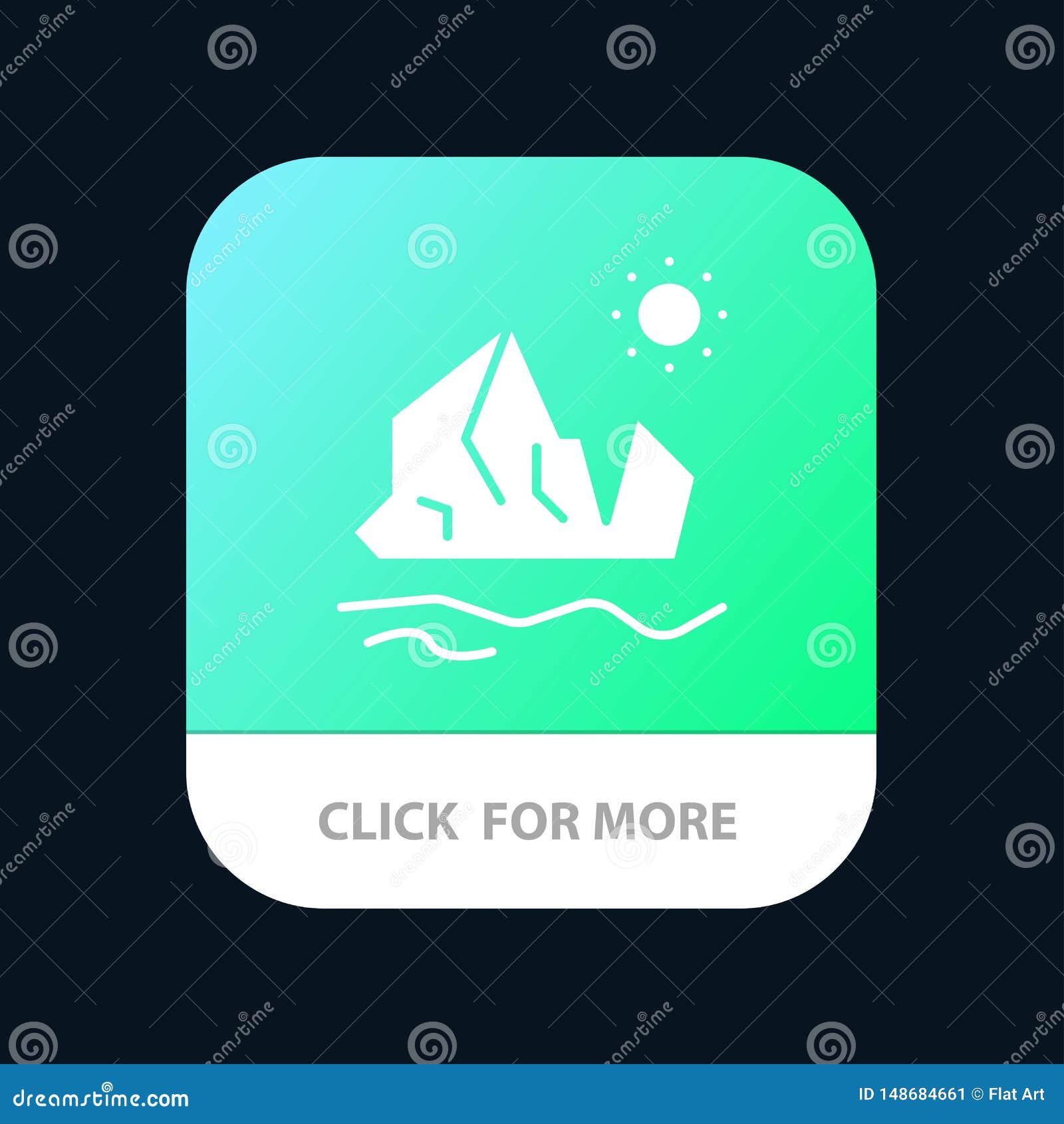 Ecology, Environment, Ice, Iceberg, Melting Mobile App Button. Android ...