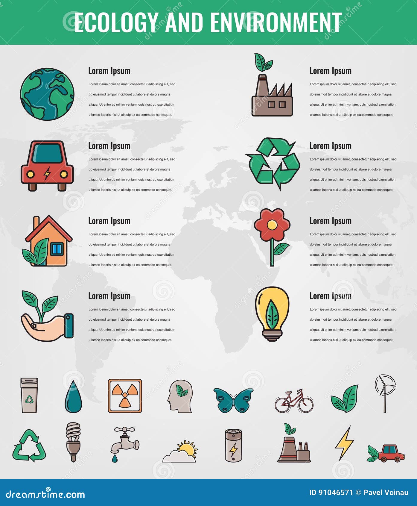 Ecology and Environment Infographics. Ecology Icons Set. Hand Drawn ...