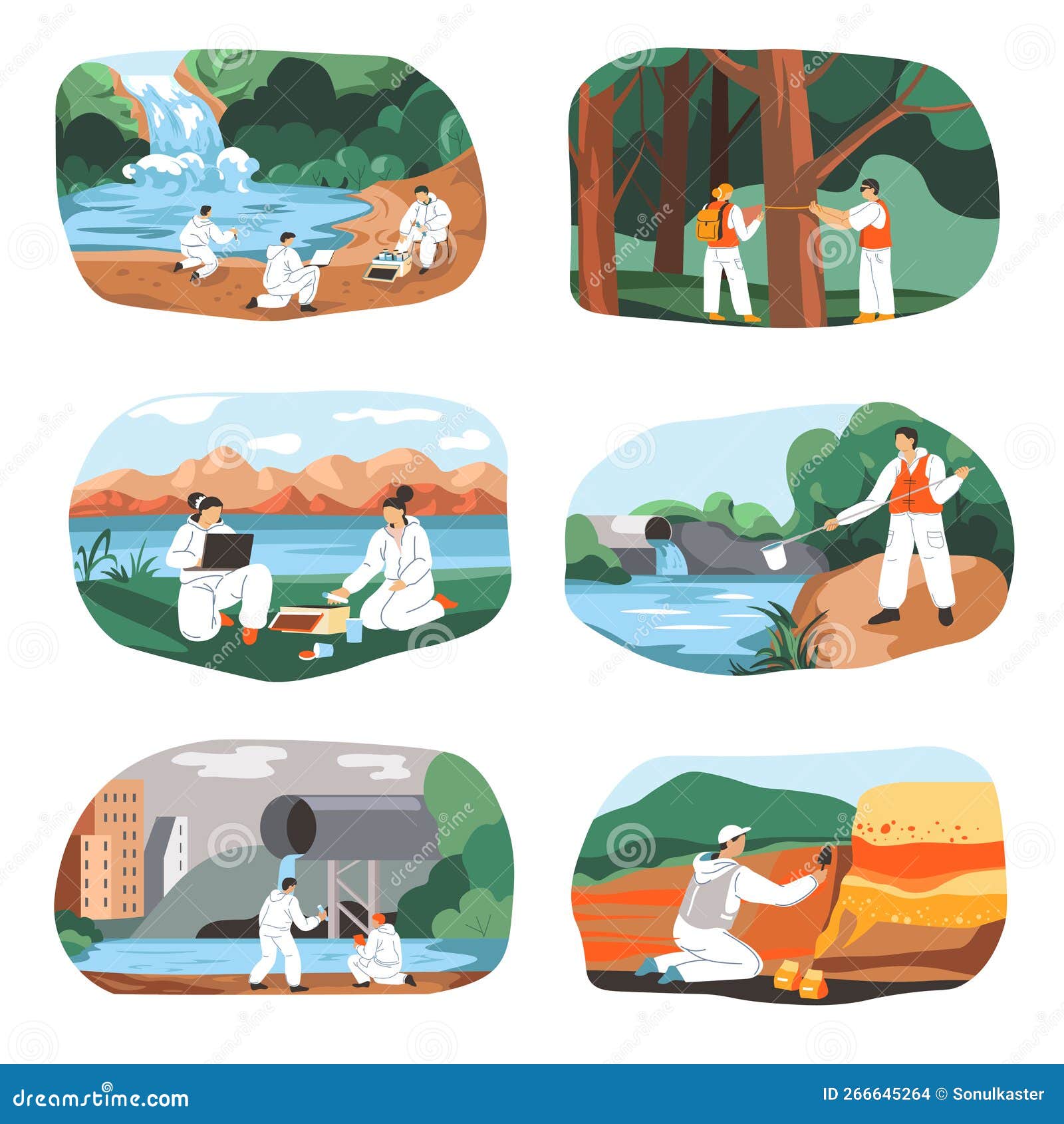 Ecology and Environment Research and Analysis Stock Illustration ...