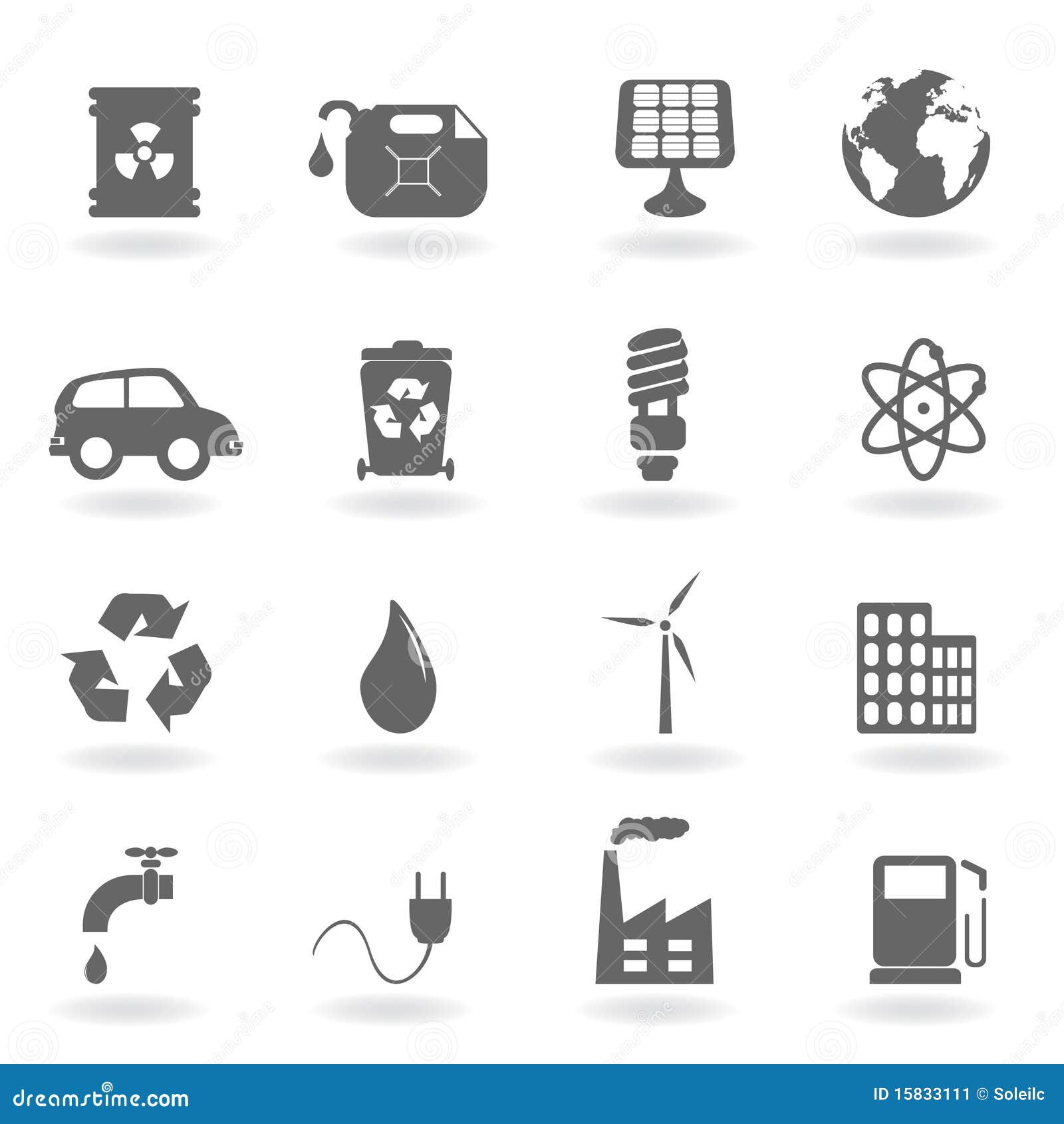 Ecology and Environment Symbols Stock Vector - Illustration of factory ...