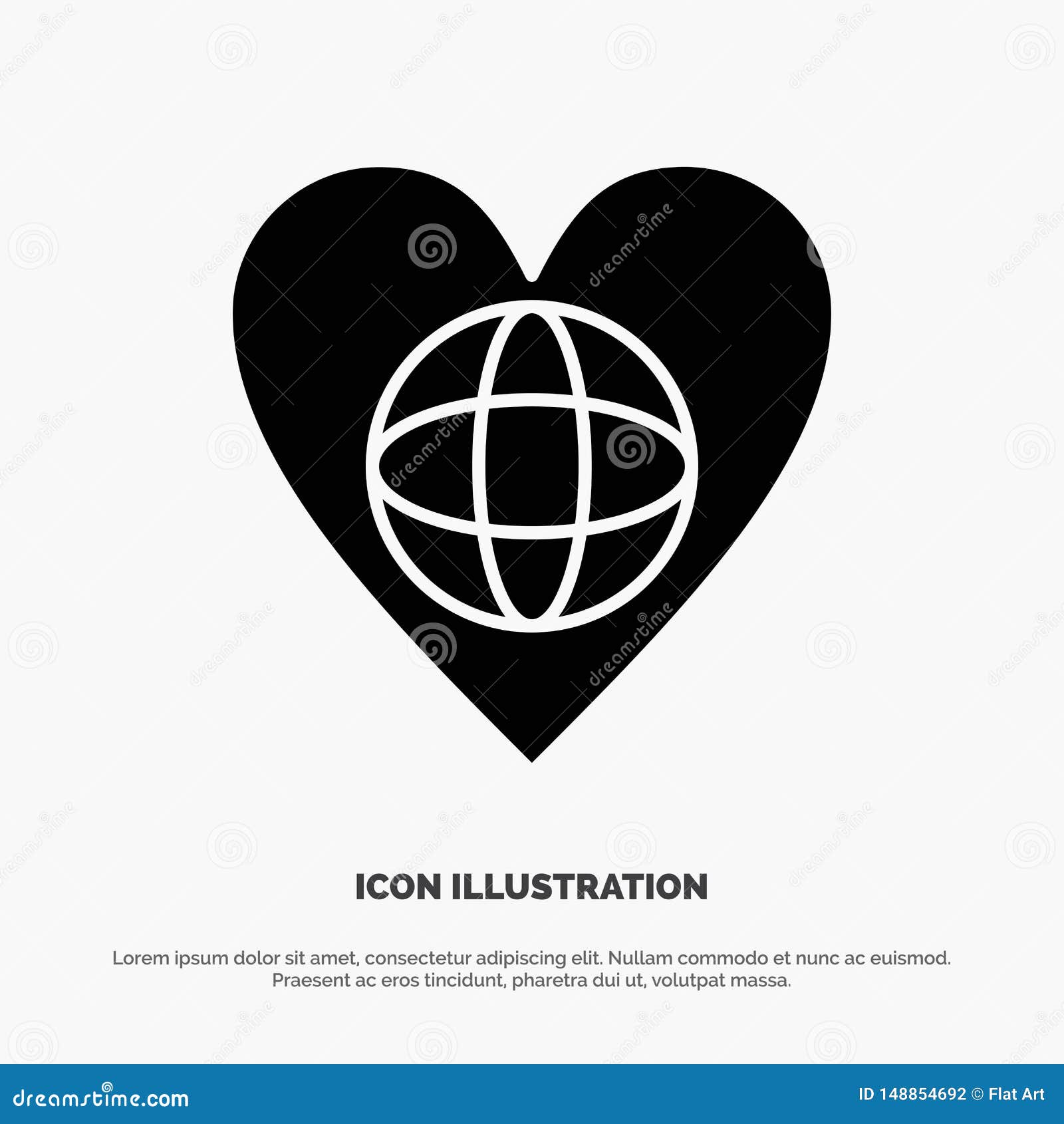 Ecology, Environment, World, Heart, Like Solid Glyph Icon Vector Stock ...