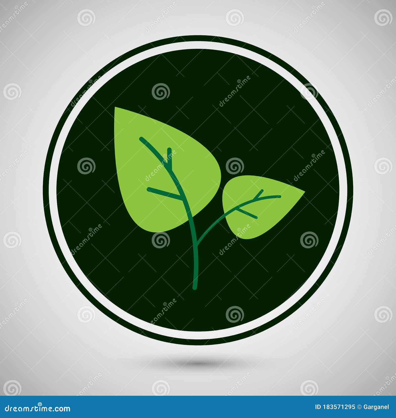 Ecology and Environmental Circle Vector Icon with Shadow Stock Vector ...