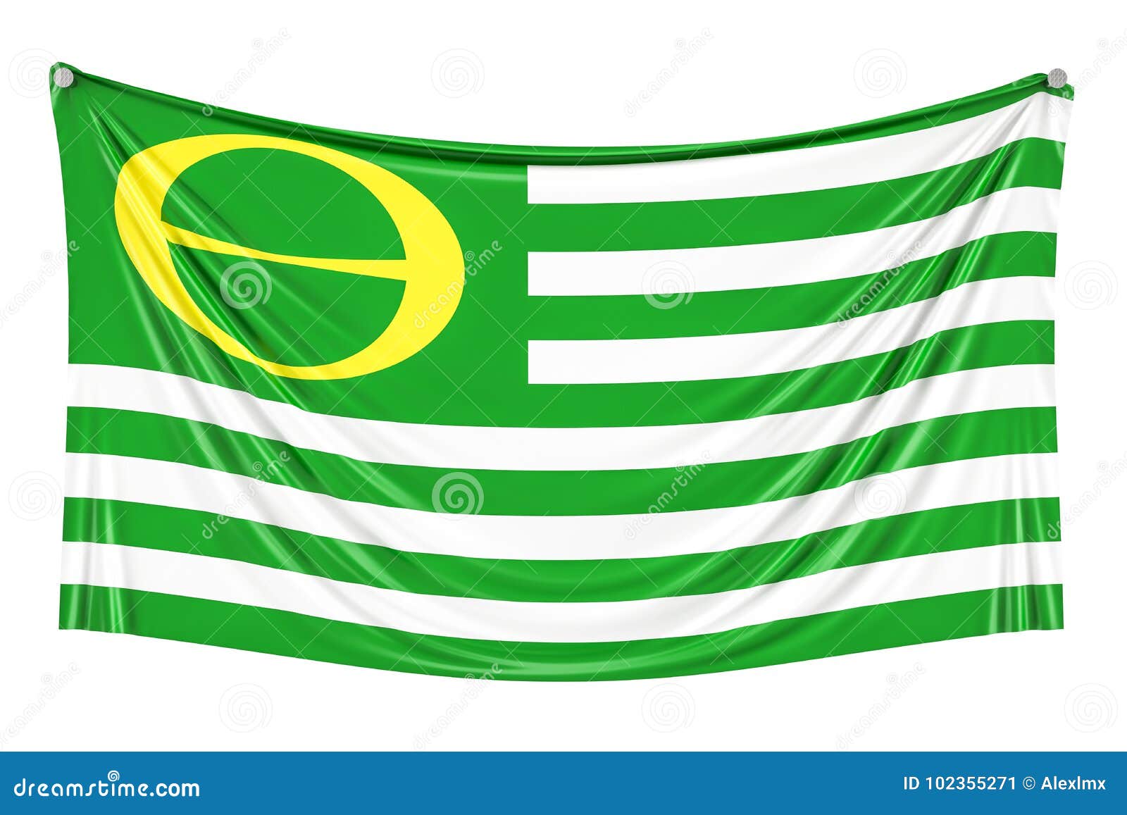 Ecology Flag Hanging on the Wall, 3D Rendering Stock Illustration ...