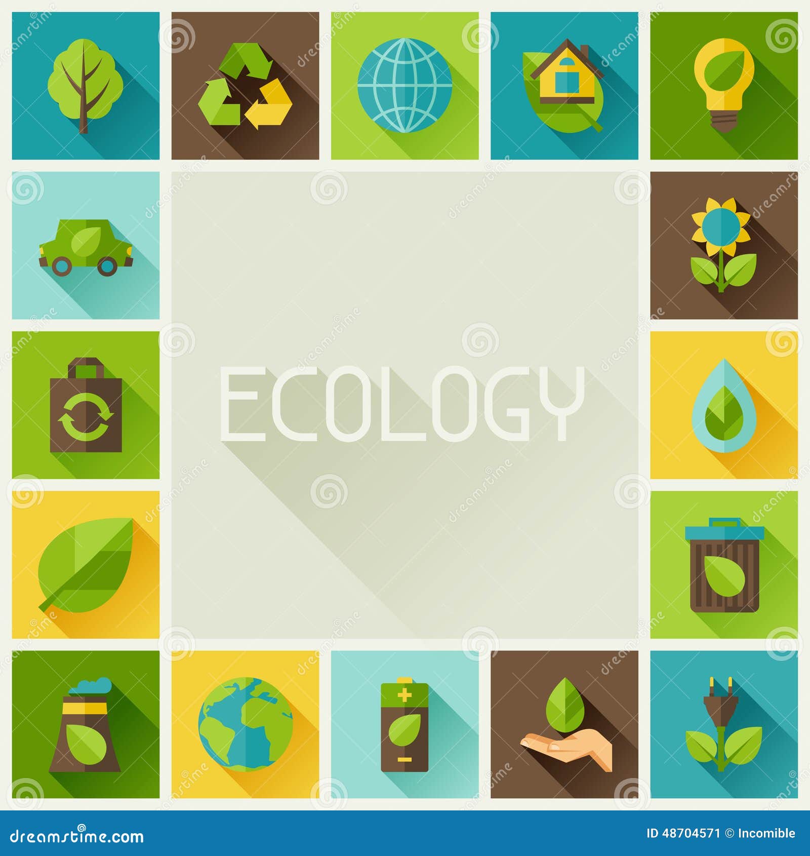Ecology Frame with Environment Icons. Stock Vector - Illustration of ...