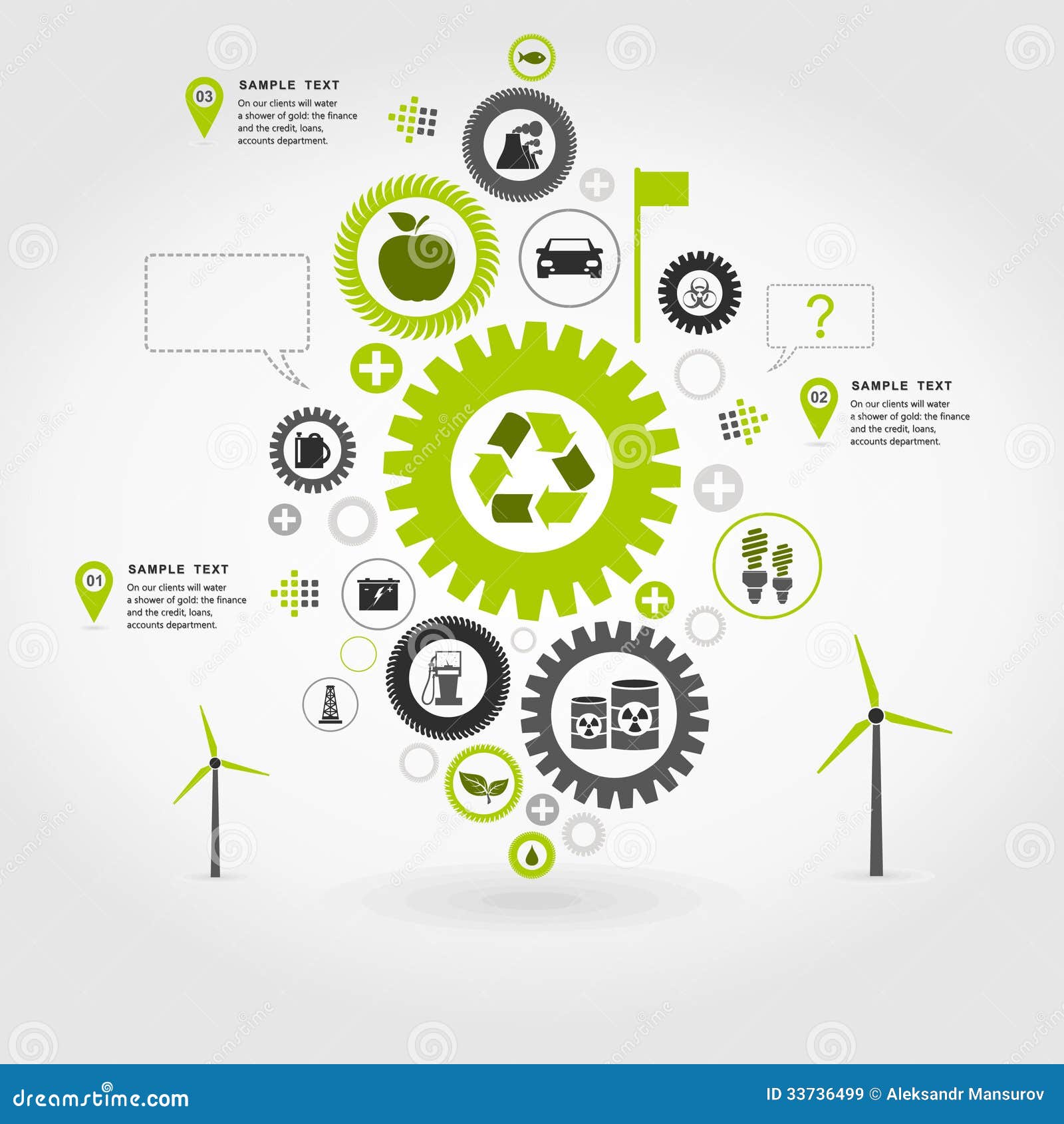 Ecology gear wheel stock vector. Illustration of industry - 33736499