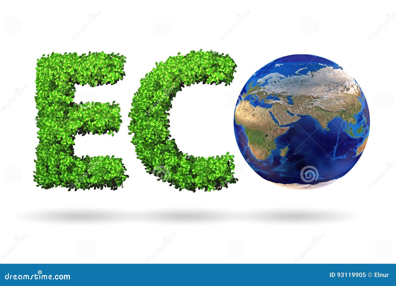 Ecology and Green Environment Concept - 3D Rendering Stock Illustration ...