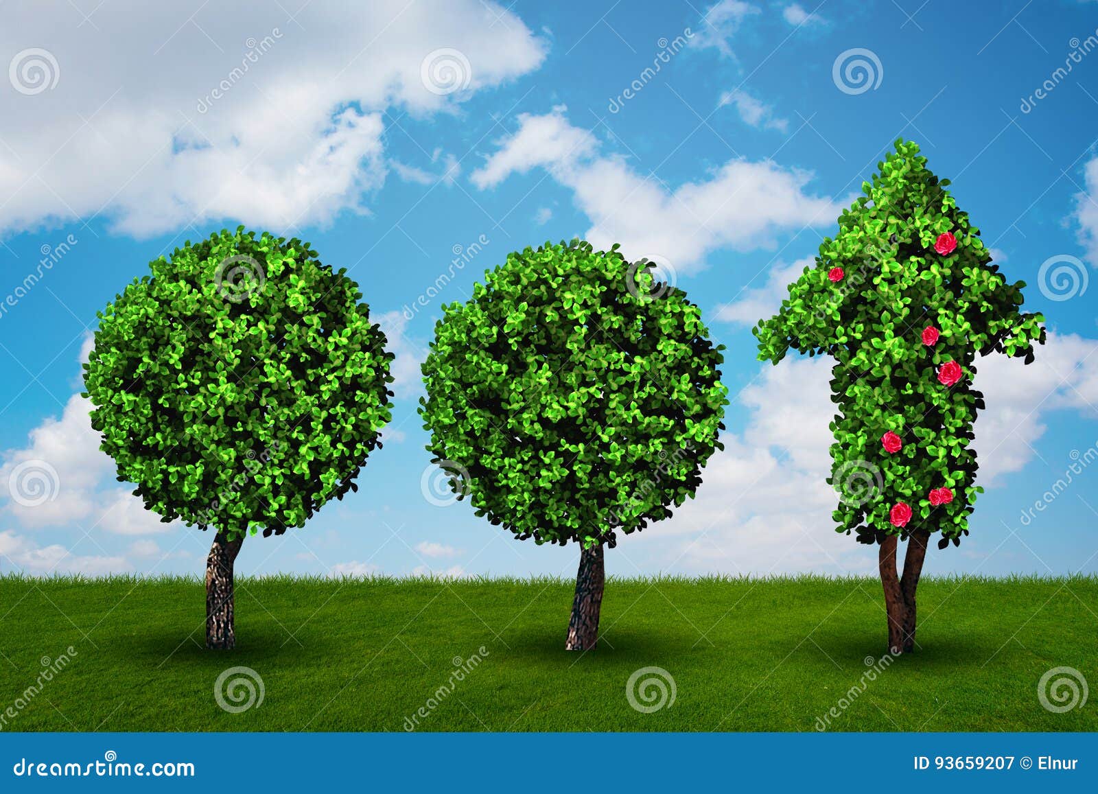 Ecology and Green Environment Concept - 3D Rendering Stock Illustration ...