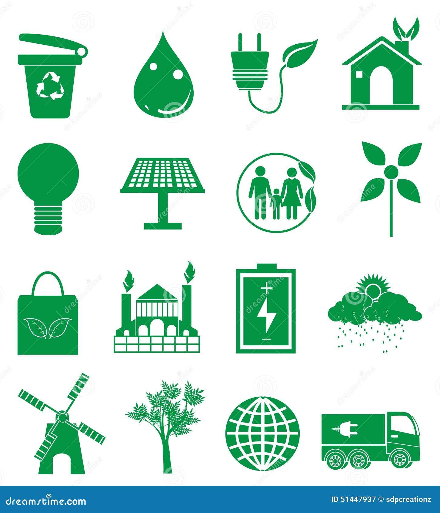 Ecology Green icons set stock vector. Illustration of recycling - 51447937