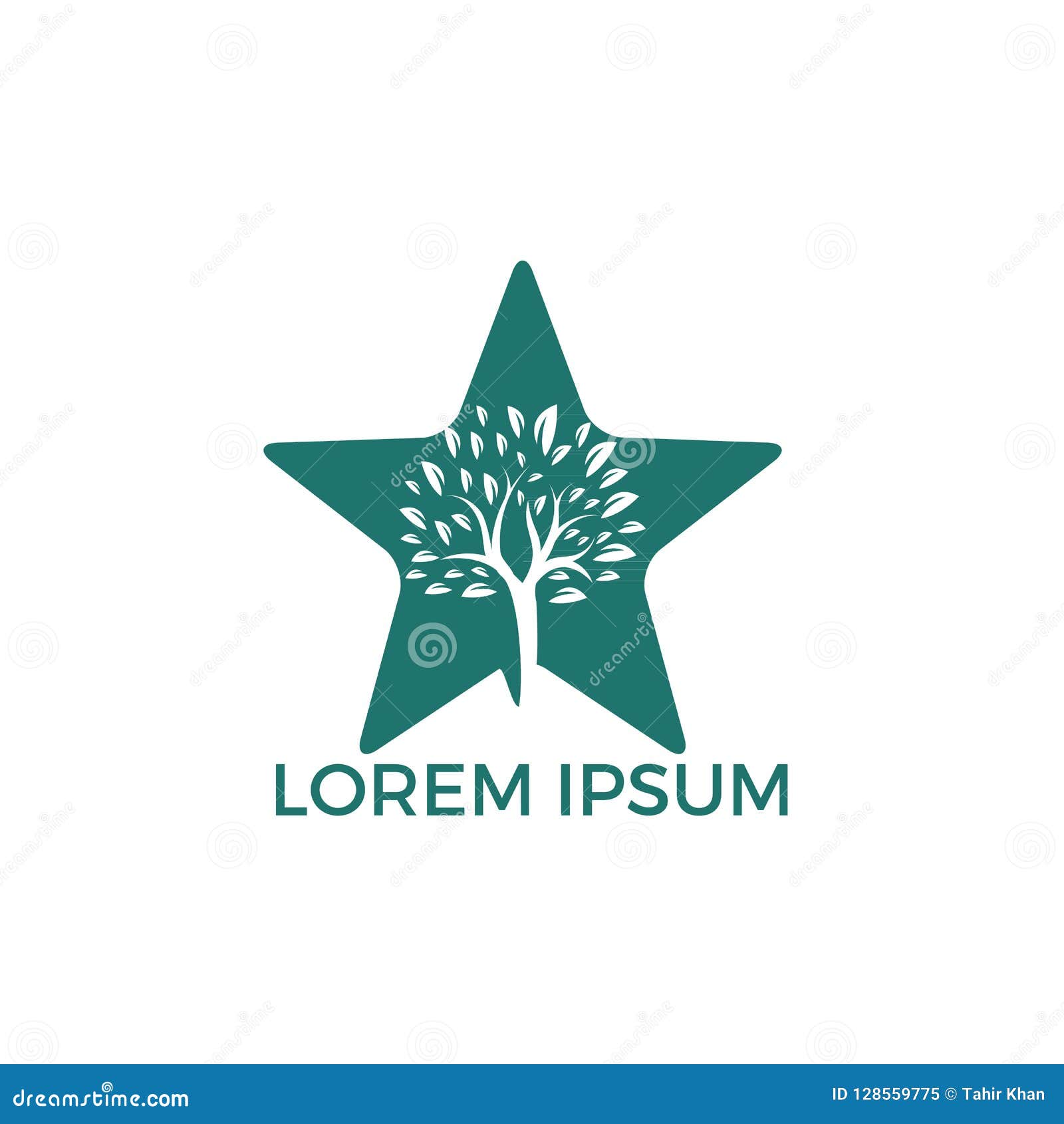 Star tree logo design. stock vector. Illustration of happy - 128559775
