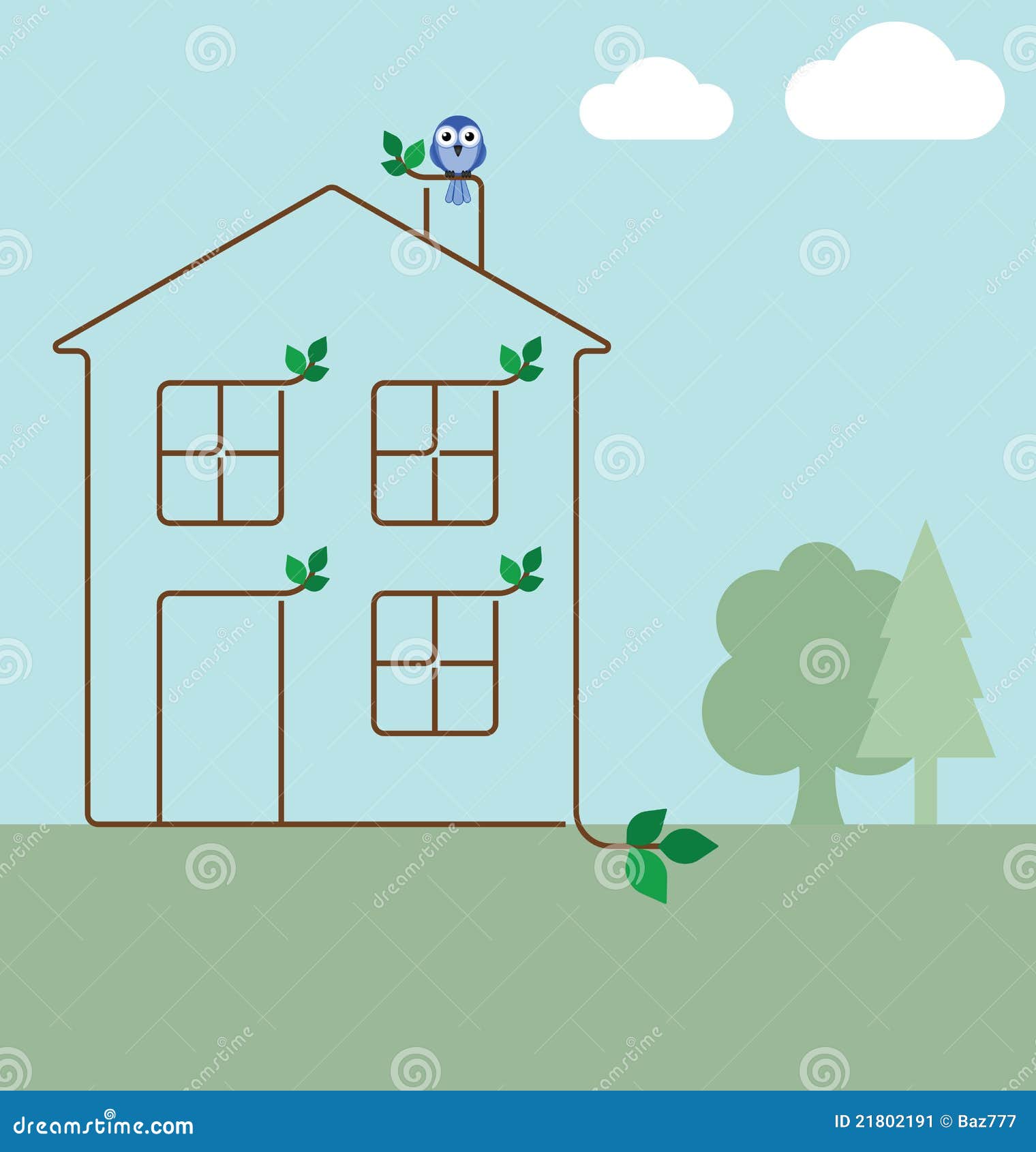 Ecology house stock vector. Illustration of leaf, environmentalism ...