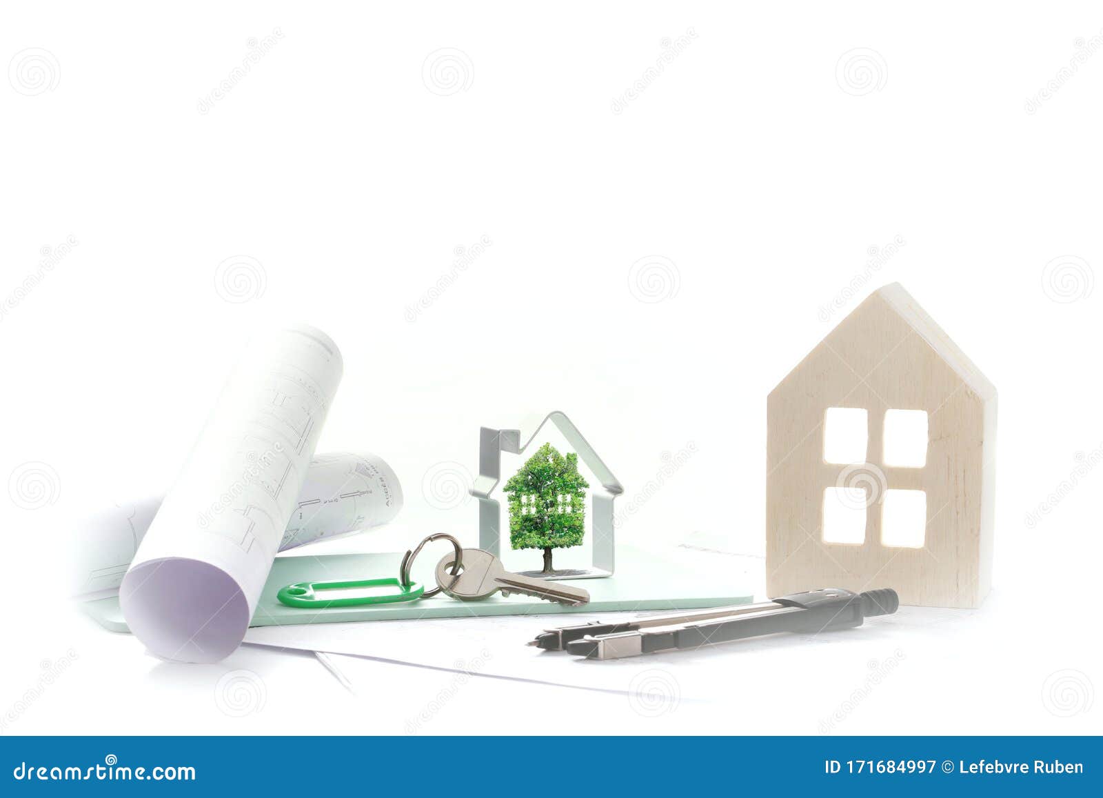 Ecology House,real Estate on White Background Stock Image - Image of ...