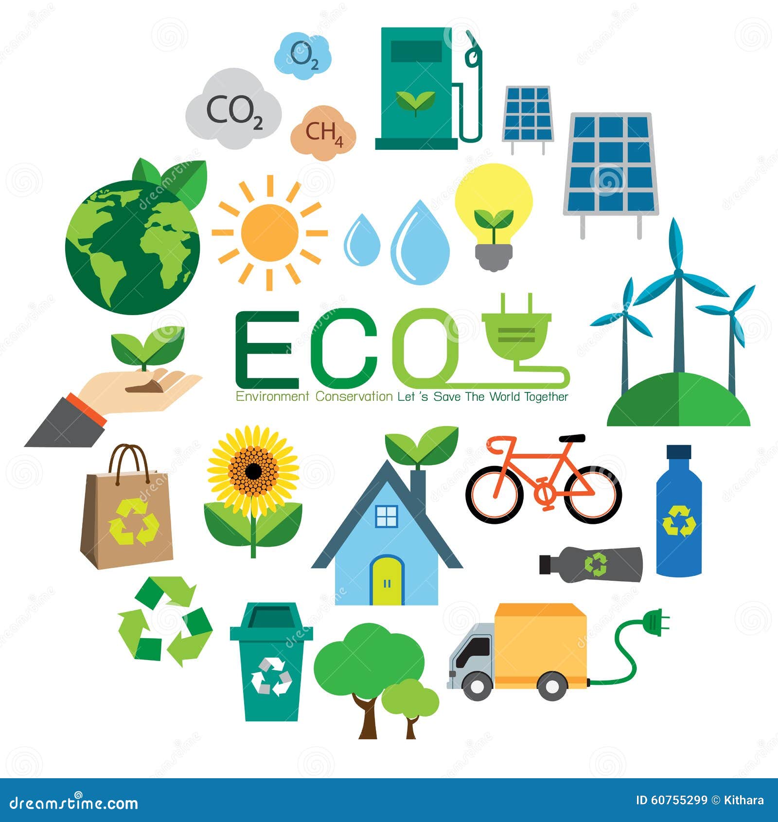 Ecology icon stock vector. Illustration of power, friendly - 60755299