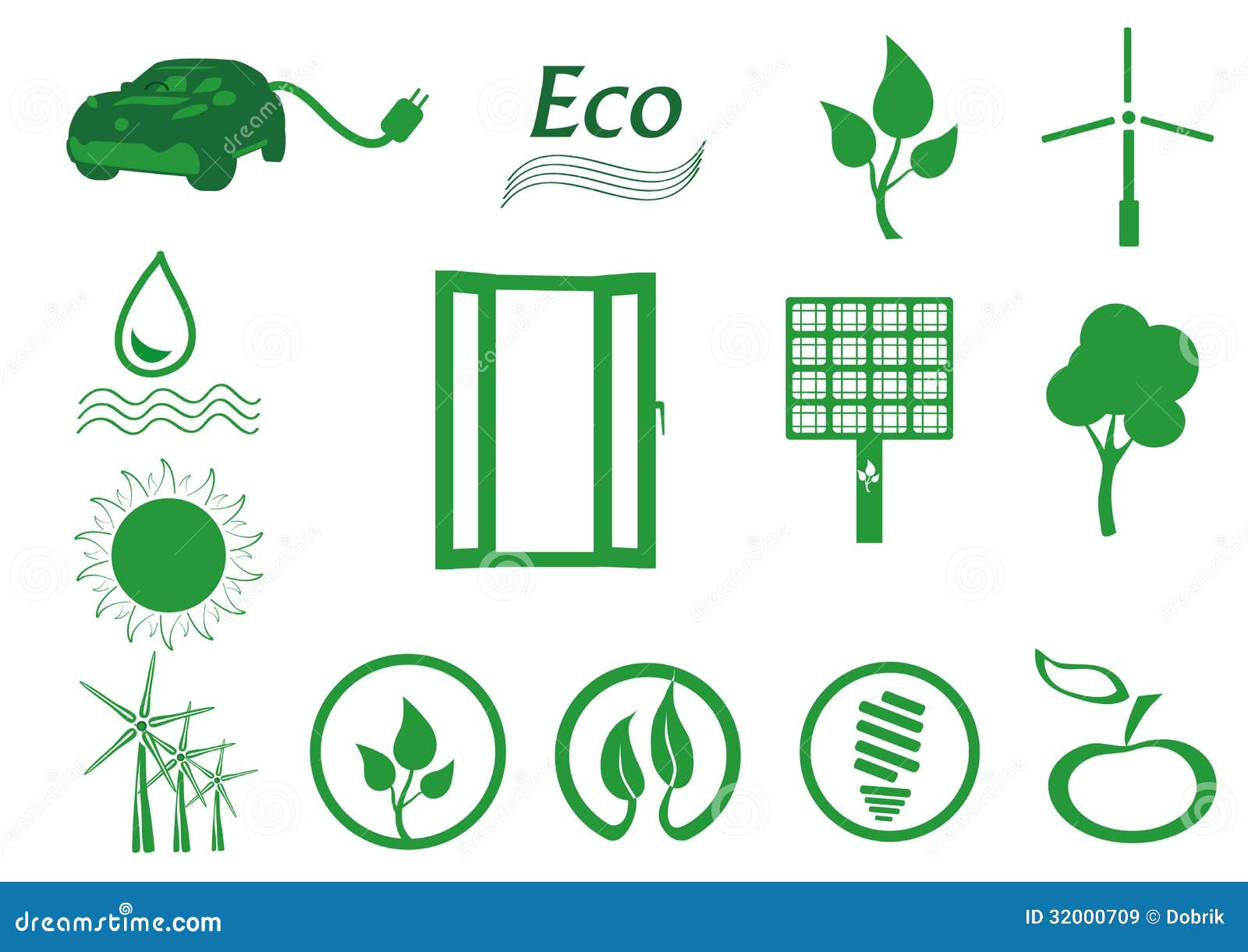 Ecology Icon Set. Eco-icons. Stock Vector - Illustration of organic ...