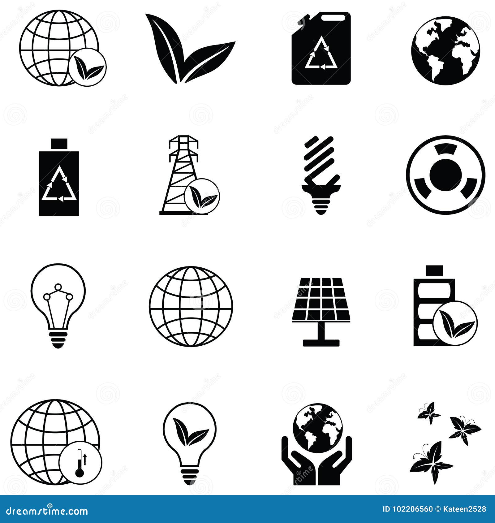 Ecology icon set stock vector. Illustration of earth - 102206560