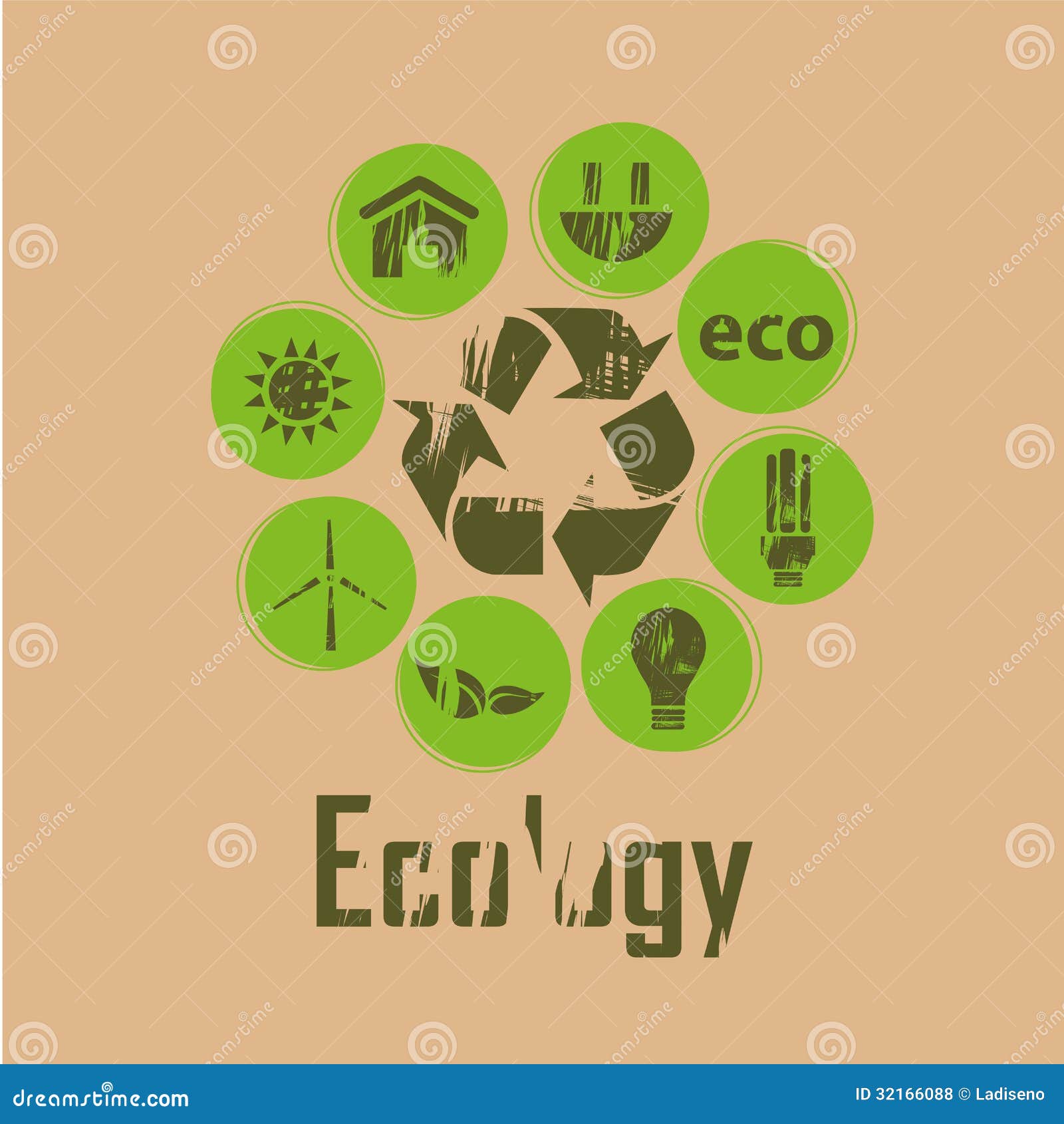 Ecology icons stock vector. Illustration of energy, circle - 32166088