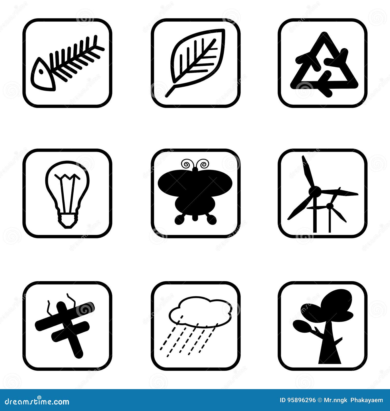 Ecology Icons and Environment Icons with White Background. Stock Vector ...