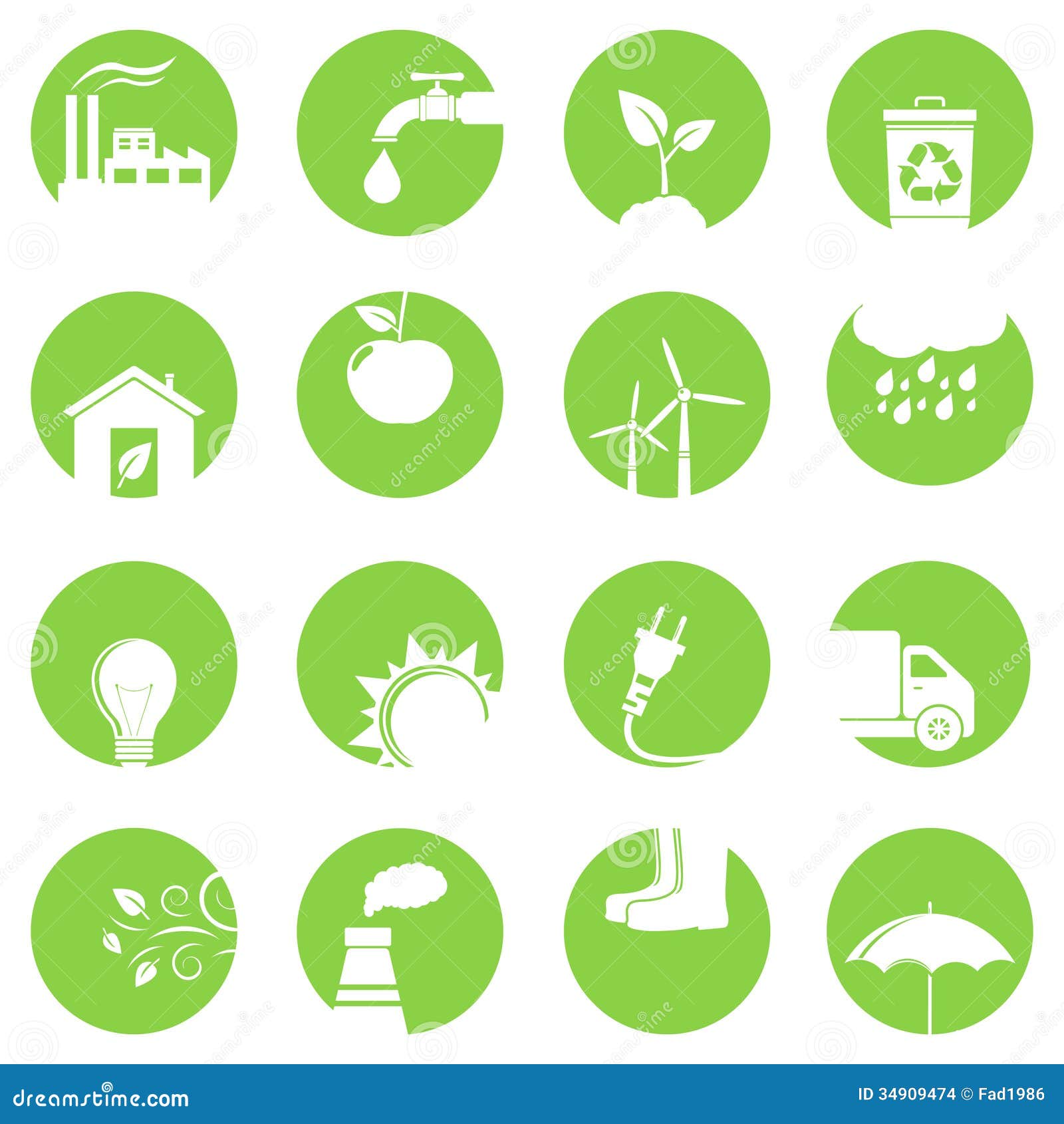 Ecology icons stock vector. Illustration of fuel, environmental - 34909474