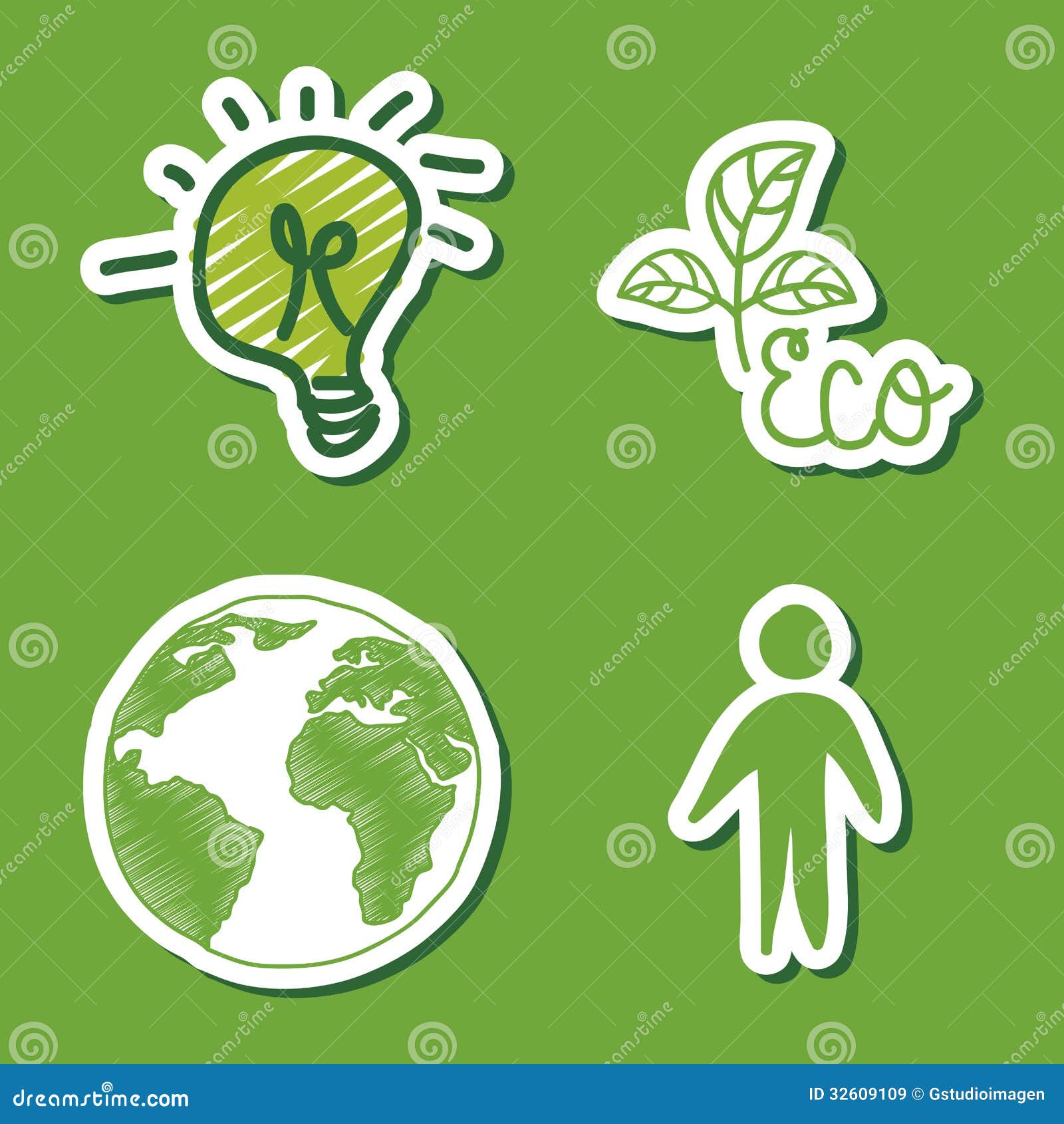 Ecology icons stock illustration. Illustration of human - 32609109