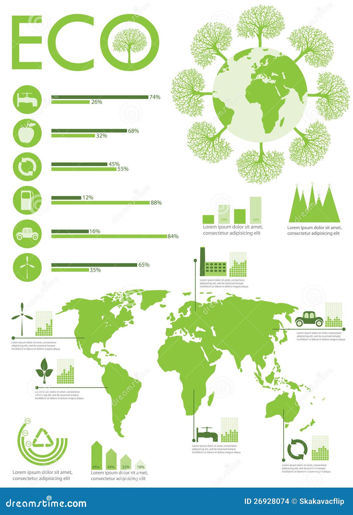 Ecology Info Graphics Collection Stock Vector - Illustration of ...