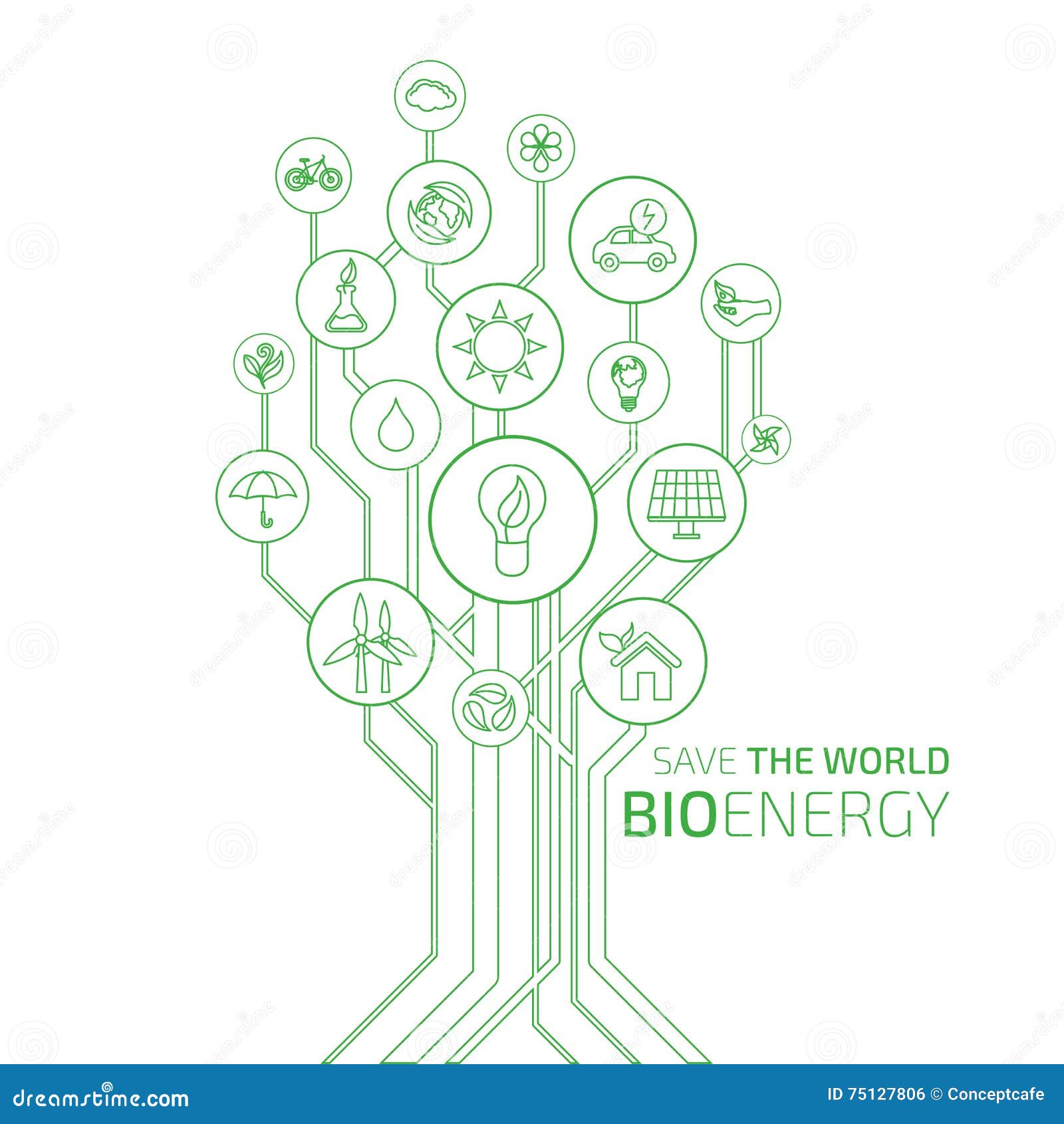 Ecology Infographic. Bio Energy Stock Vector - Illustration of leaves ...