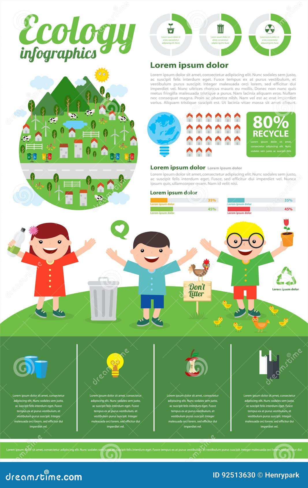 Ecology infographic stock vector. Illustration of ecology - 92513630
