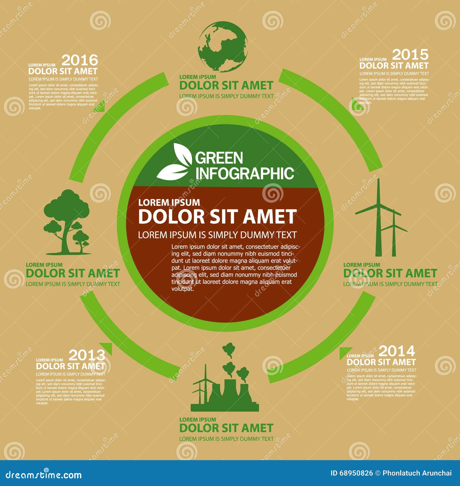 Ecology Infographic Design Template with Graphic Elements Set ...