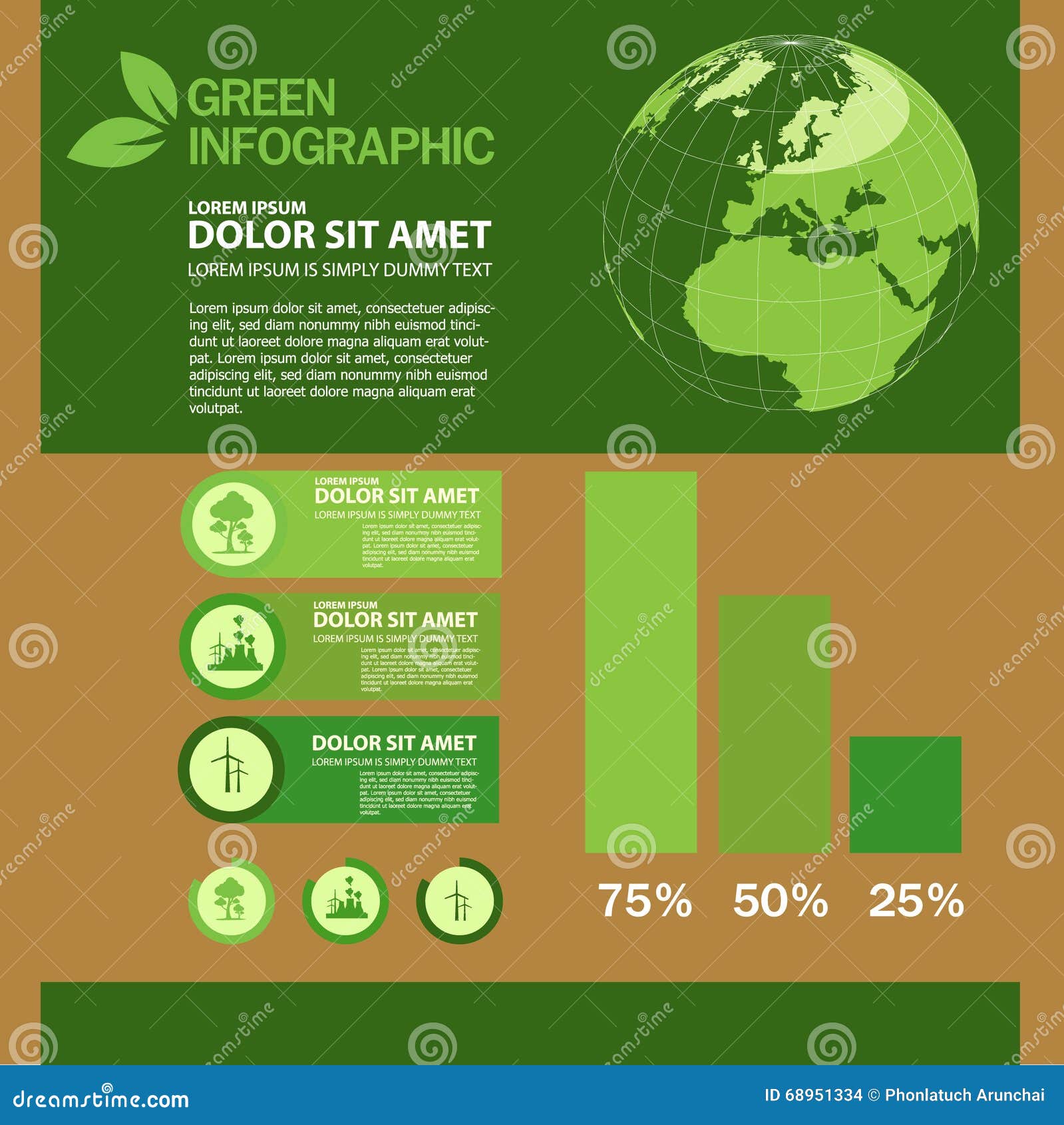 Ecology Infographic Design Template with Graphic Elements Set ...