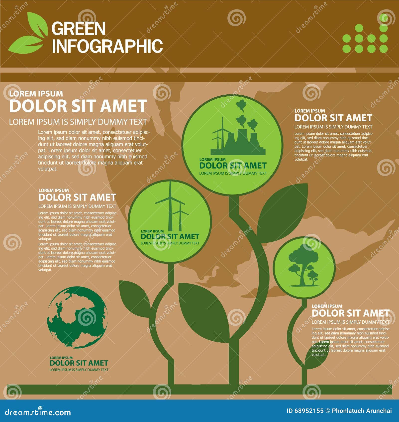 Ecology Infographic Design Template with Graphic Elements Set ...