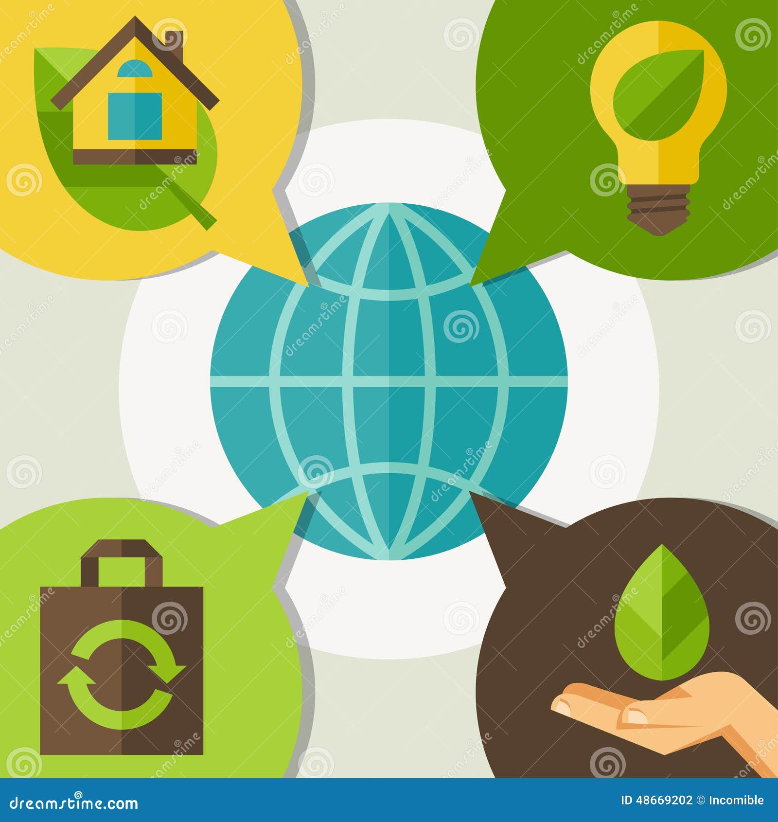 Ecology Infographic with Environment Icons. Stock Vector - Illustration ...