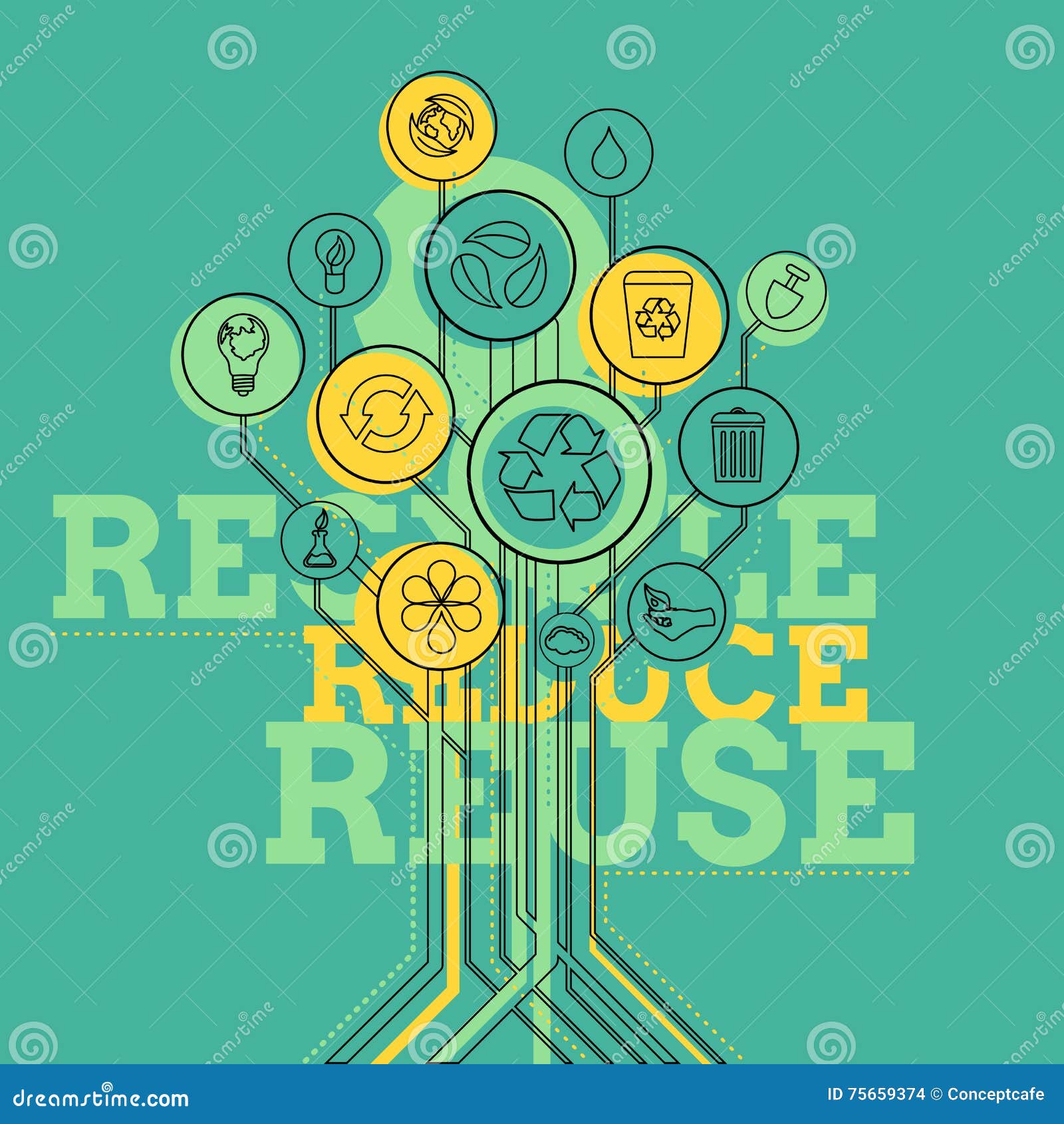 Ecology Infographic. Recycle, Reduce, Reuse Stock Vector - Illustration ...