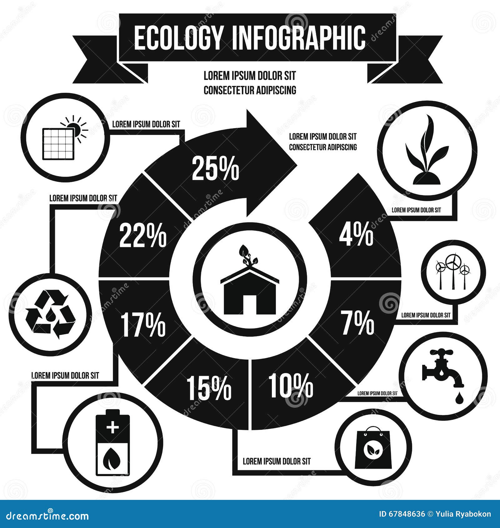 Ecology Infographic, Simple Style Stock Vector - Illustration of ...