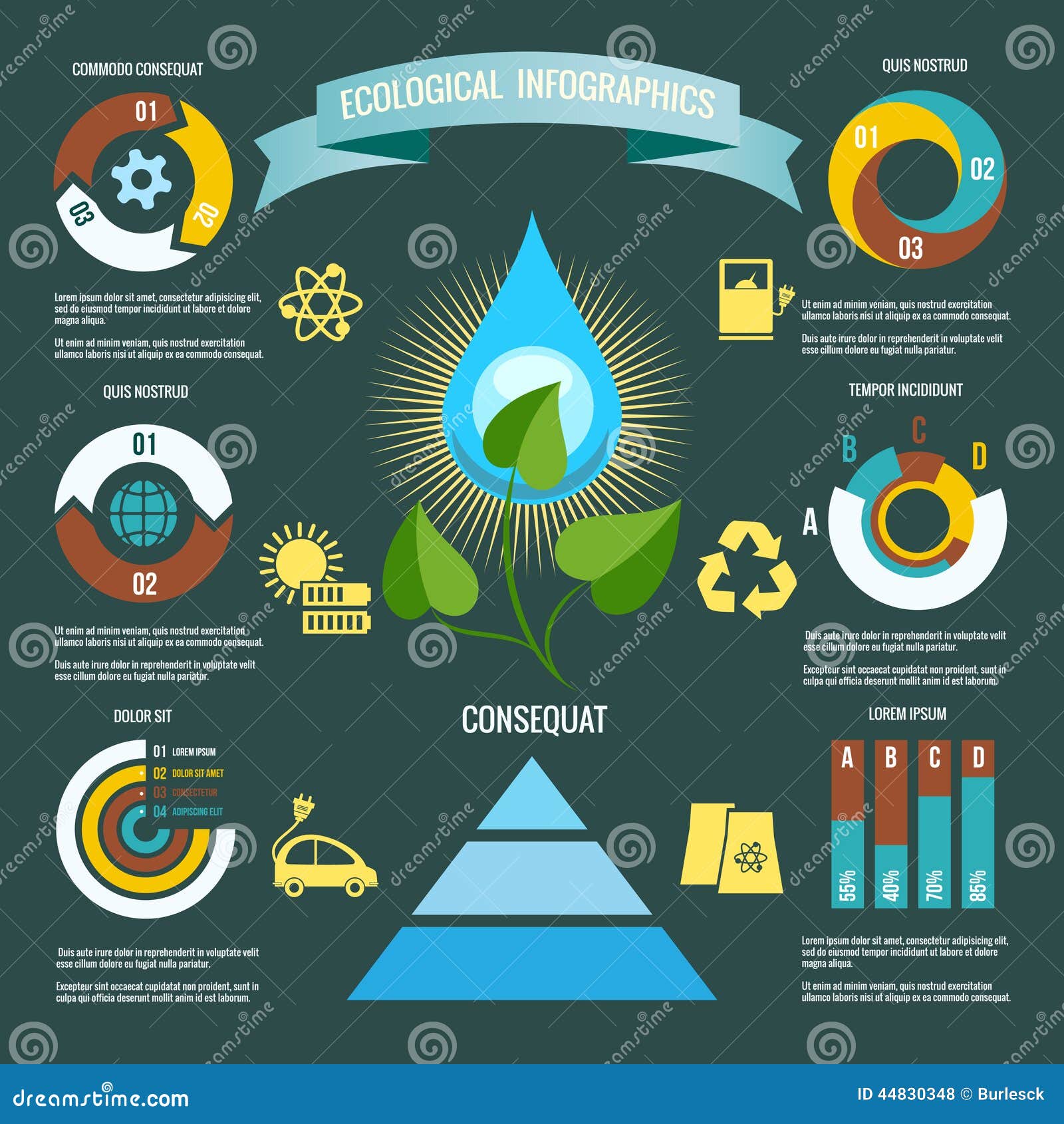 Ecology Infographic stock vector. Illustration of graphics - 44830348