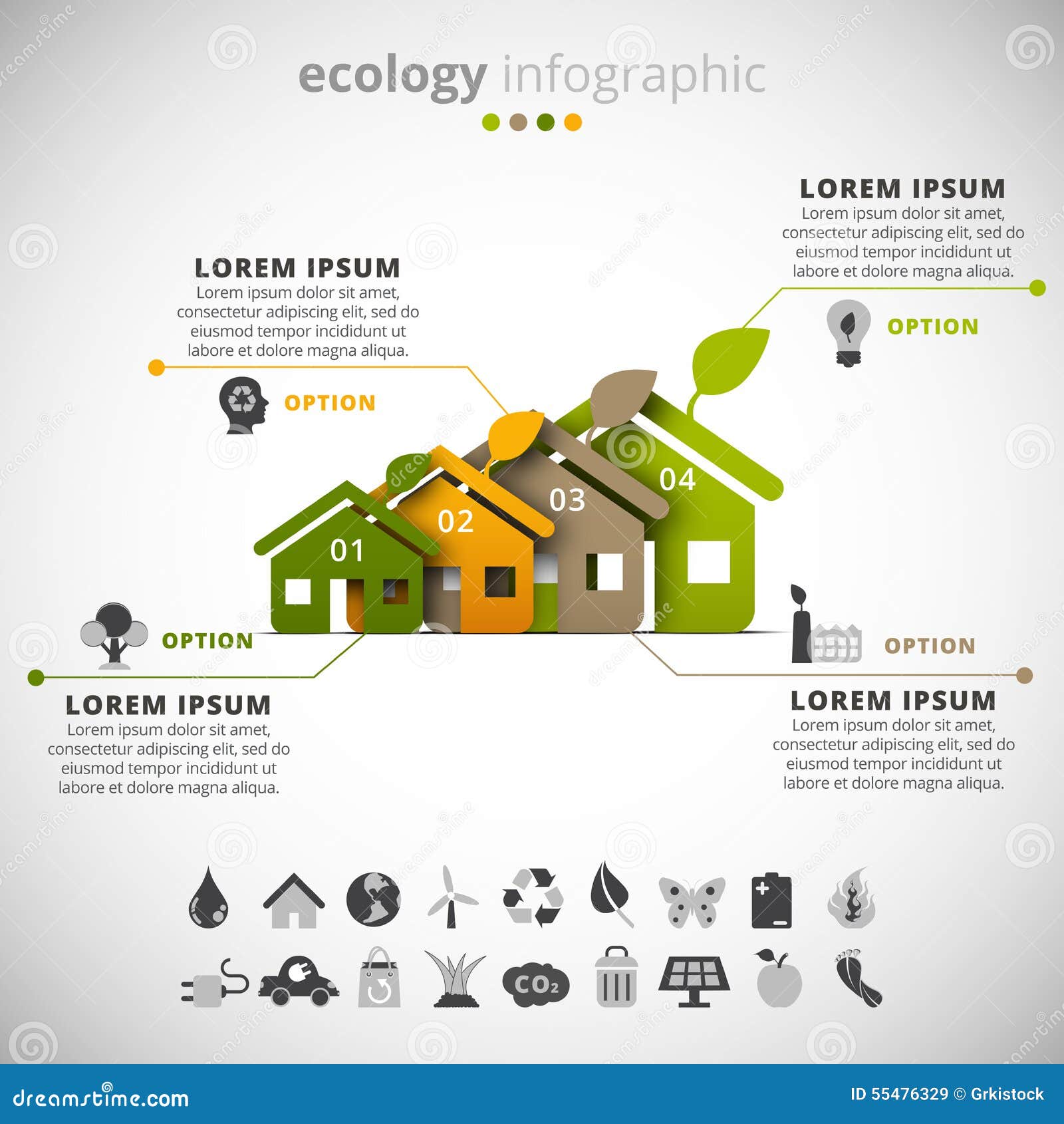 Ecology infographic stock vector. Illustration of layout - 55476329