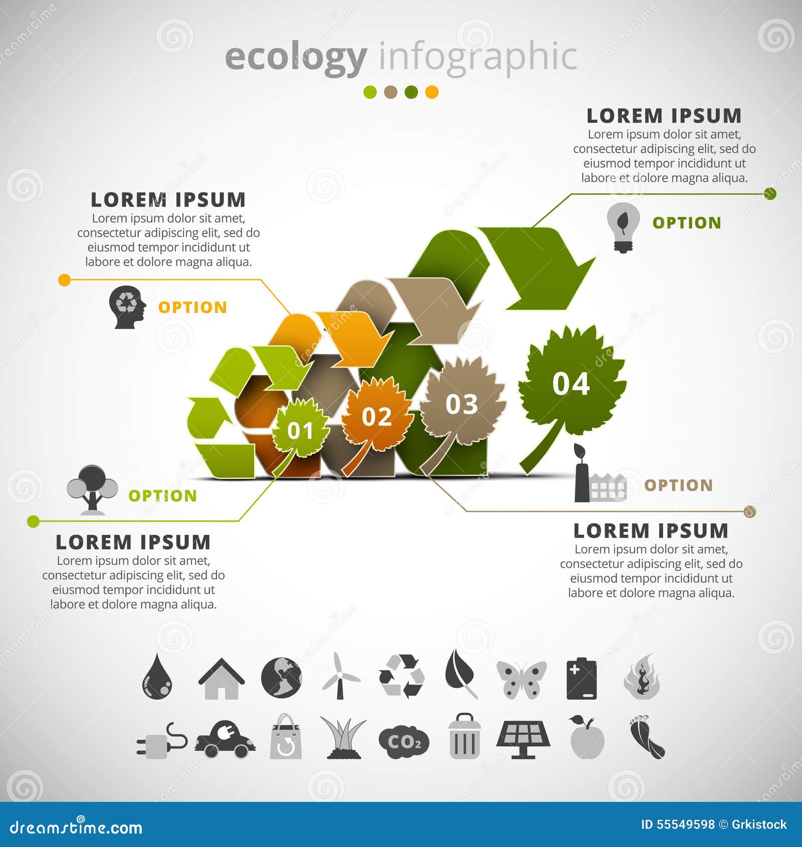 Ecology Infographic stock vector. Illustration of diagram - 55549598