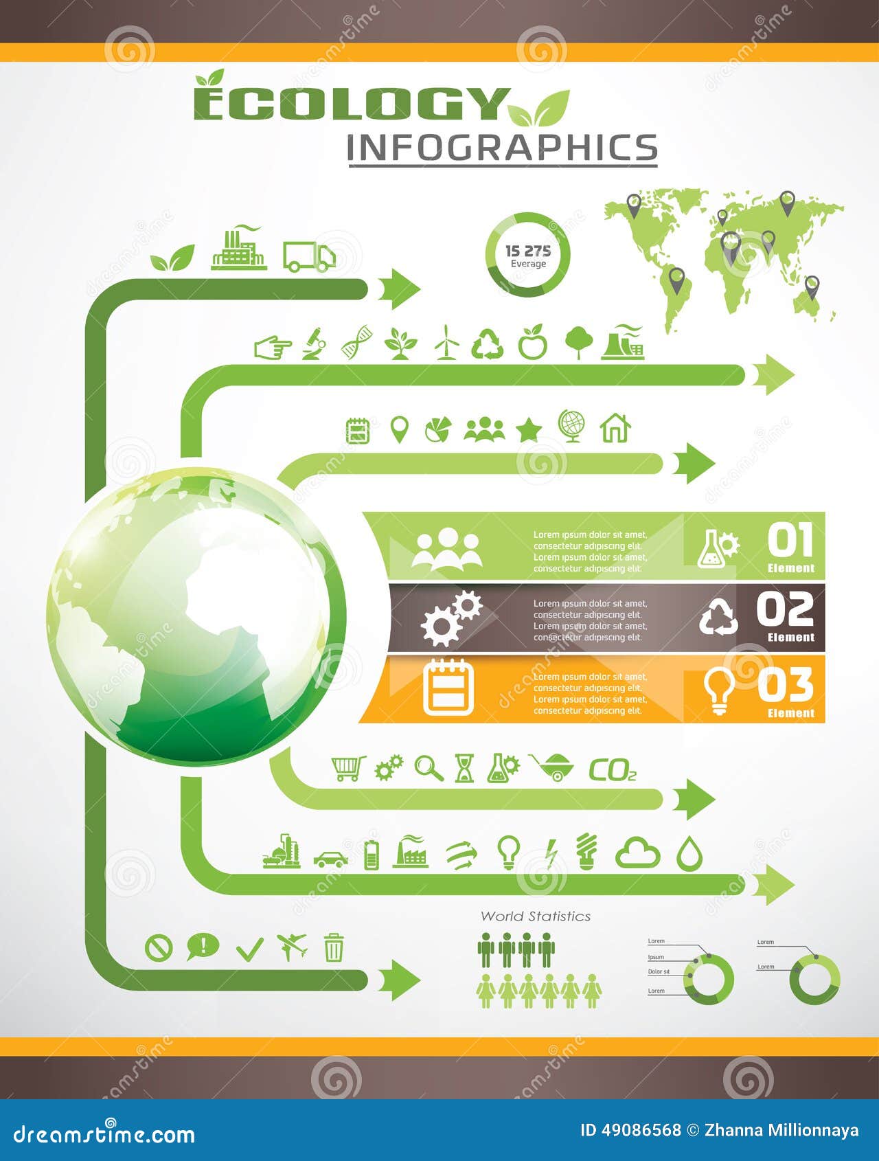 Ecology Infographics, Vector Icons Collection Stock Vector ...