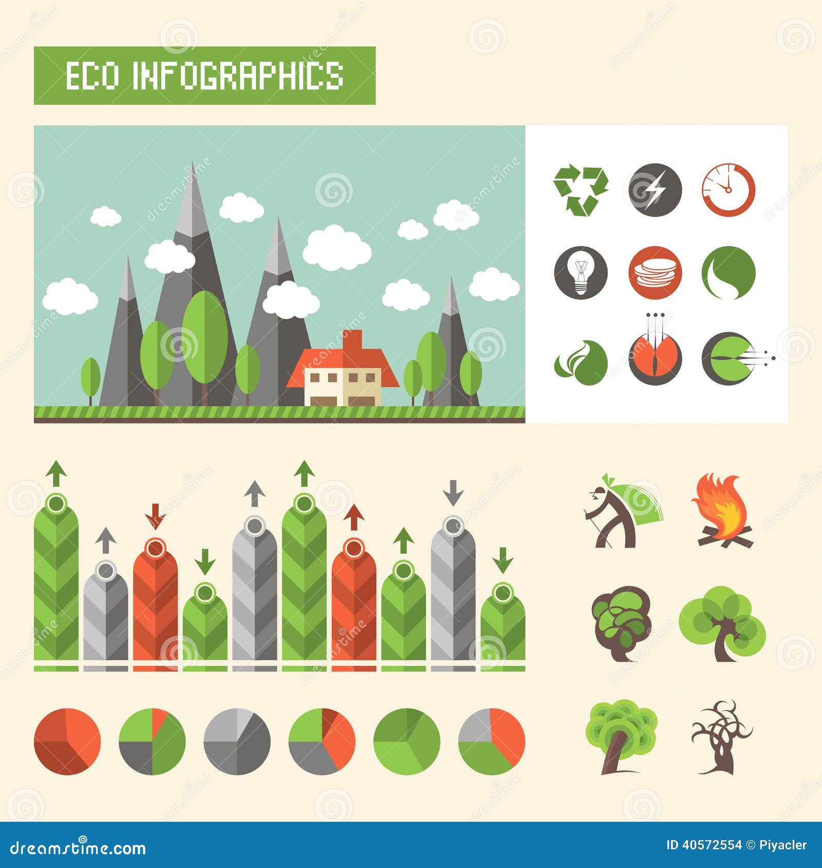 Ecology Infographics. Vector Set Stock Vector - Illustration of ...