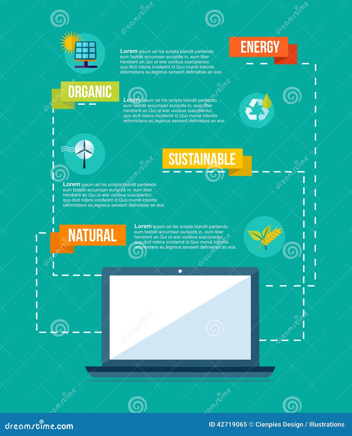 Ecology and Internet Flat Design Info Graphics Stock Vector ...