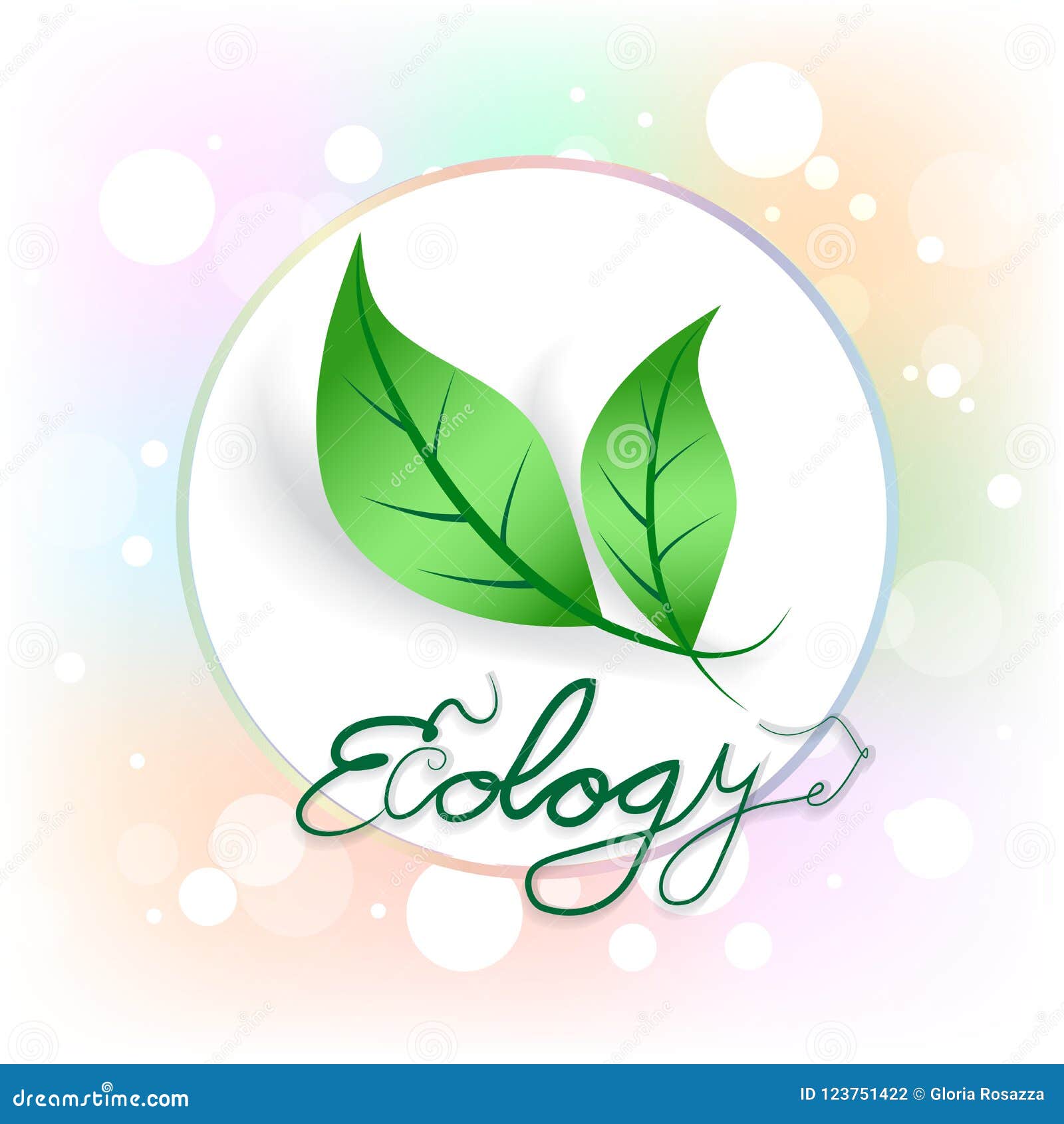 Ecology Leafs Frame Template Logo Design Vector Stock Vector ...