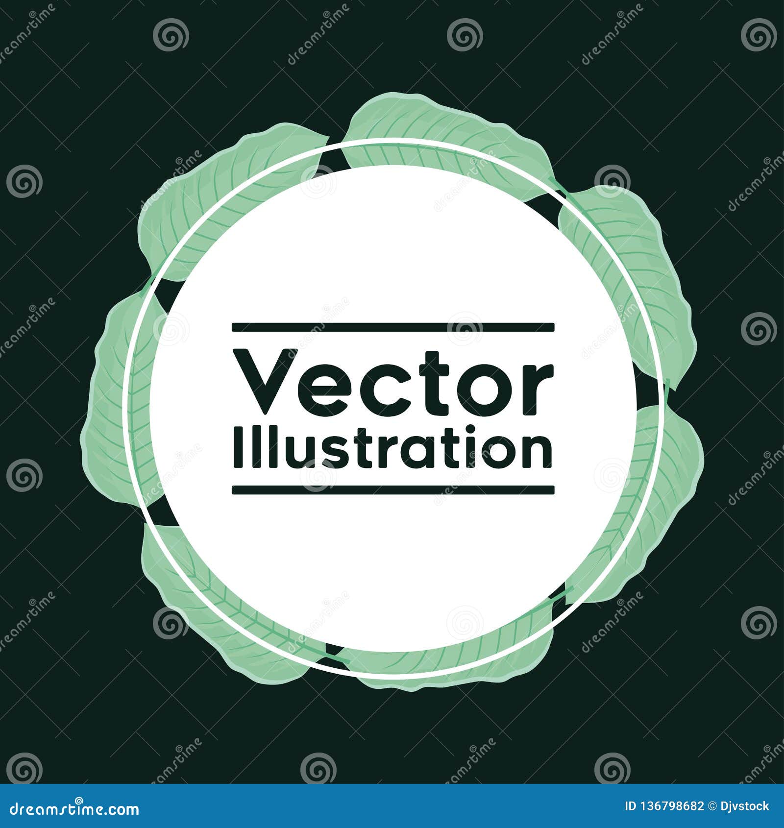 Ecology Leafs Plants Circular Frame Stock Vector - Illustration of ...