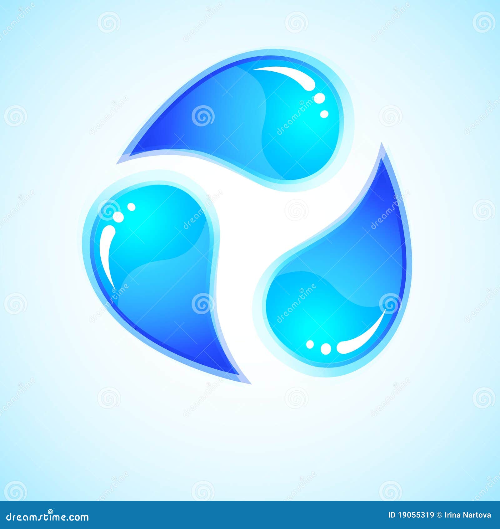Ecology logo - blue drops stock vector. Illustration of drop - 19055319