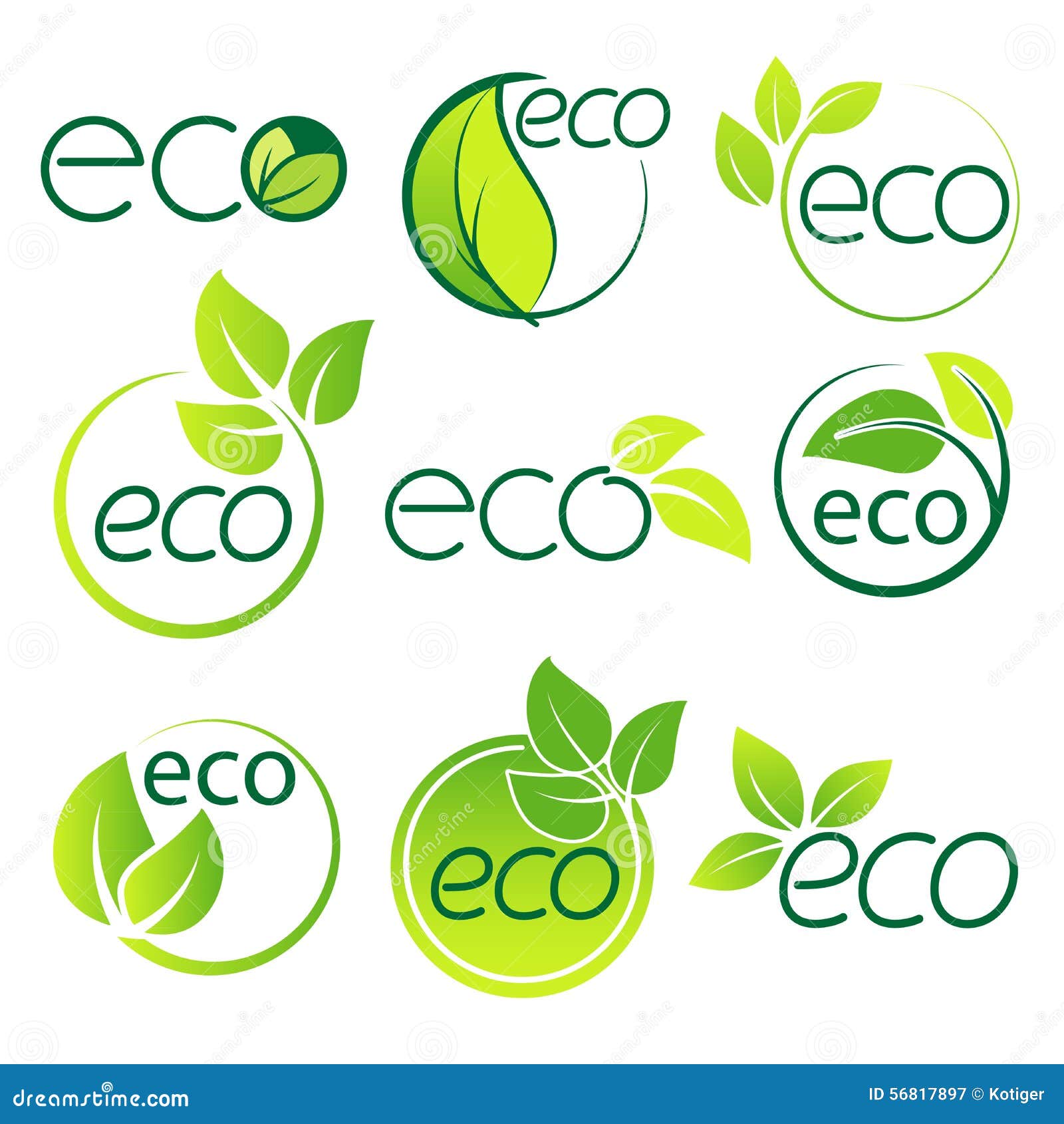Ecology Logo Symbol Set Vector Stock Vector - Illustration of label ...