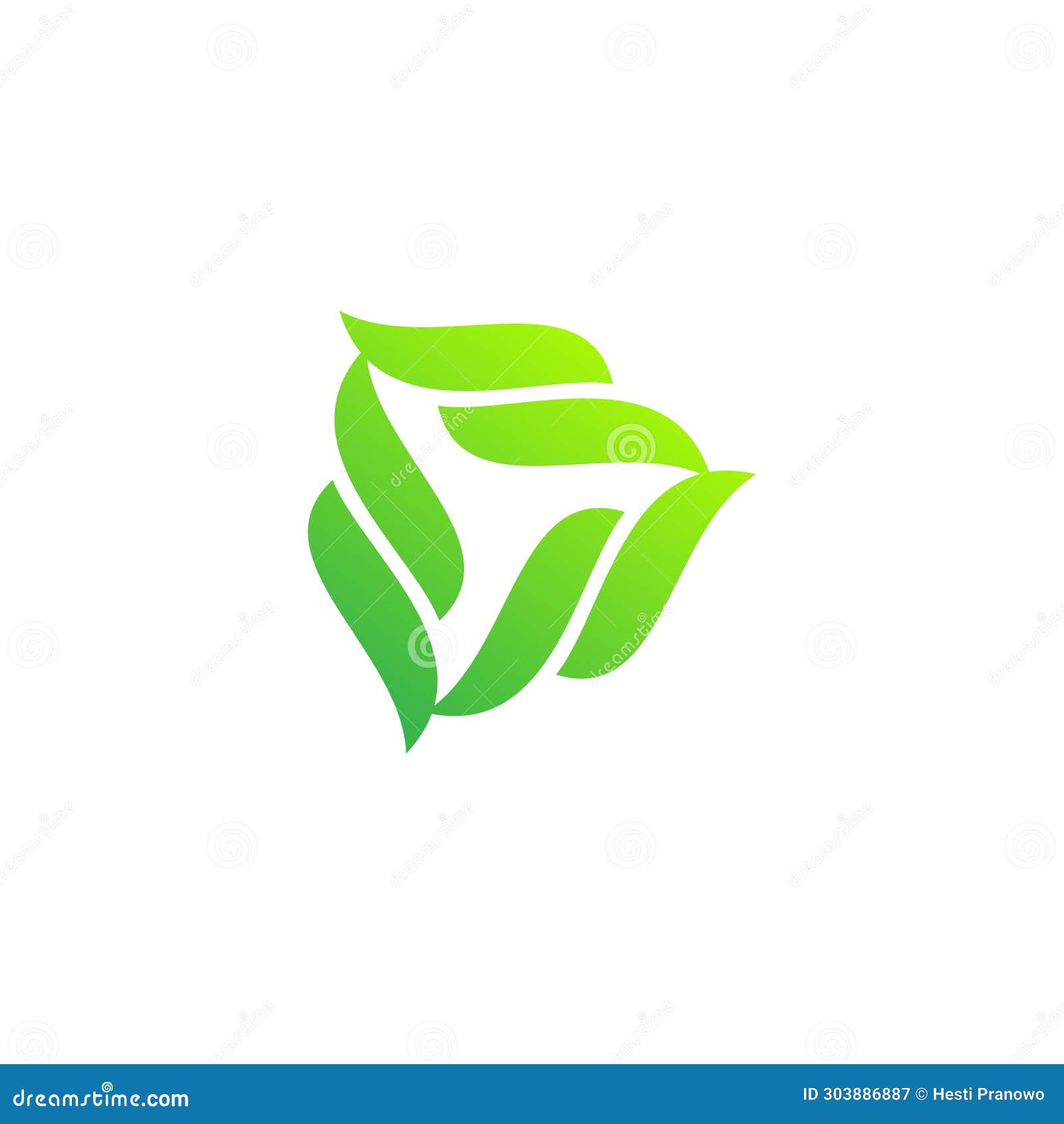 Ecology Logo Triangle Leaf Twisted Green Vector Design Stock Vector ...