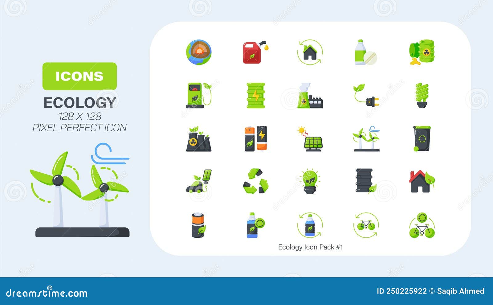 Ecology Natural Resources Icon Set, Eco Friendly Color Flat Icon Stock ...
