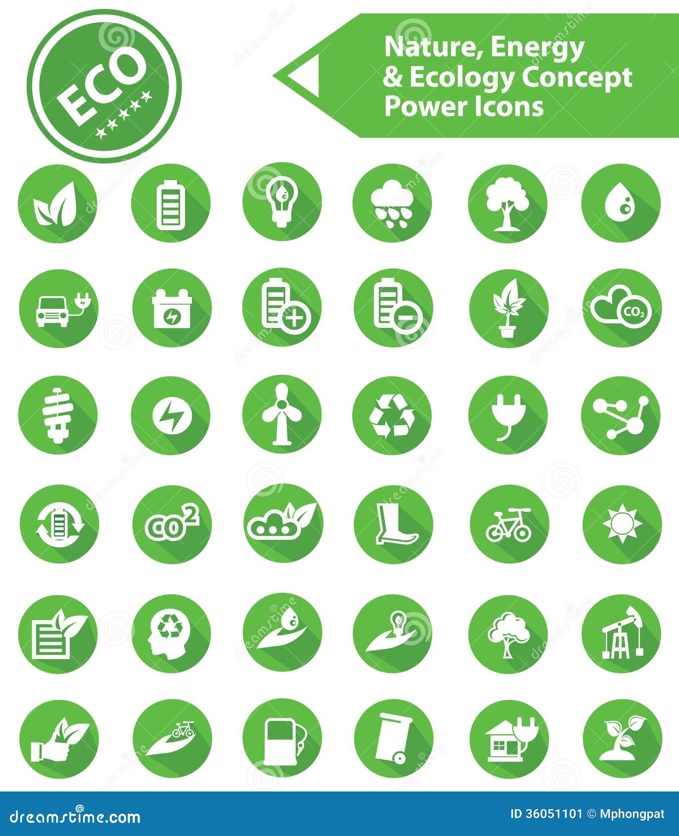 Ecology,Nature & Energy Icons,Green Version Stock Illustration ...